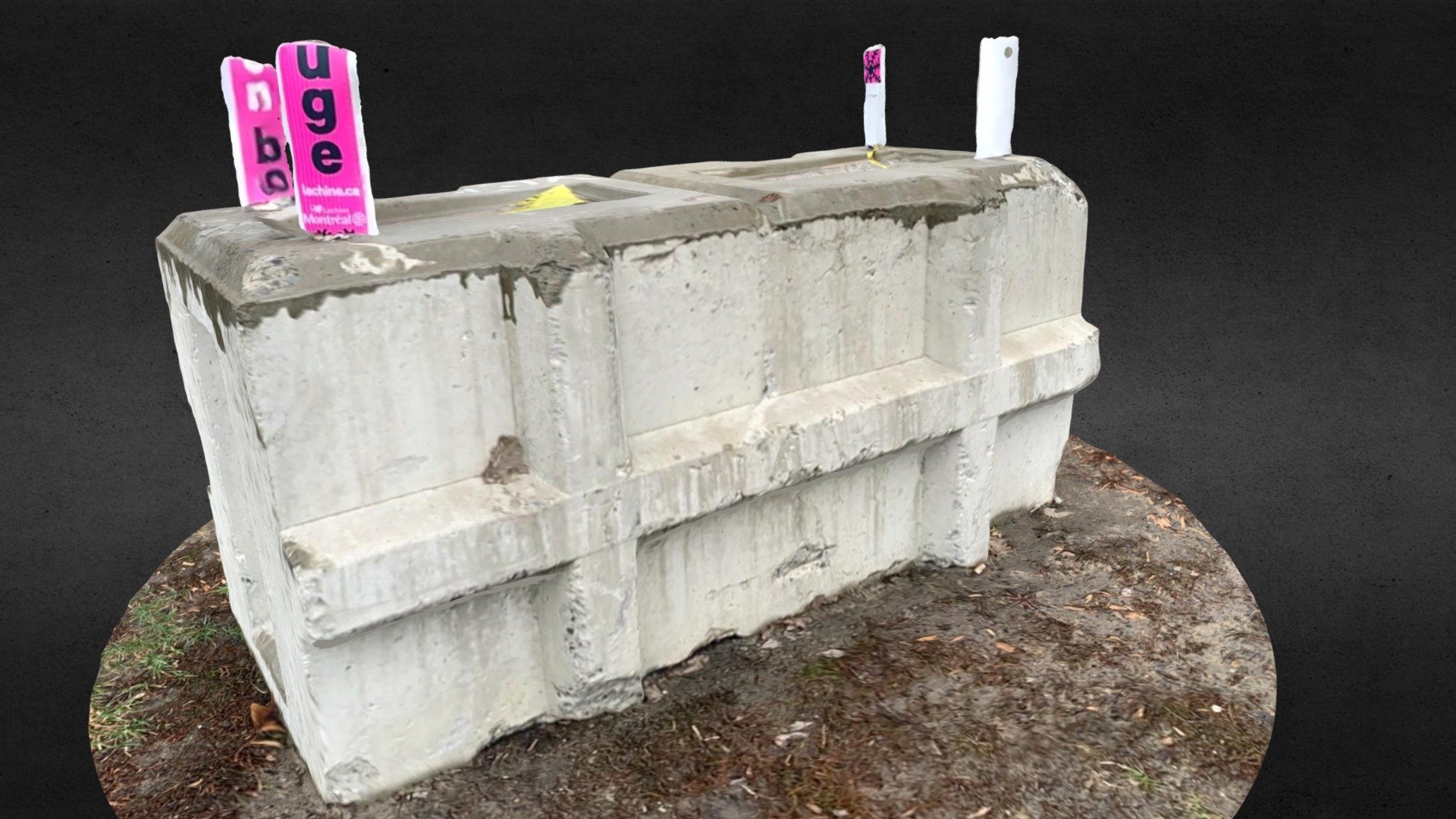Grey concrete bollard, rectangle - 3D model by Hydrand Photogrammetry ...