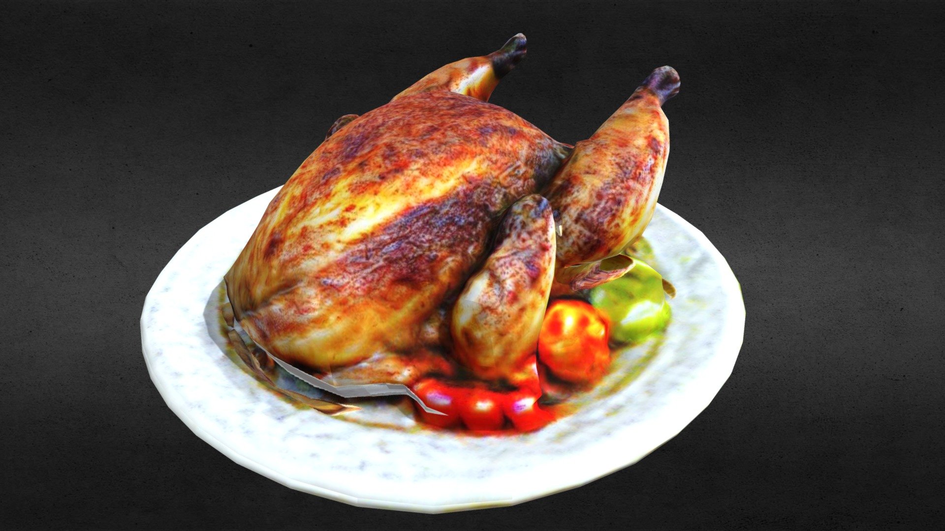Realistic roasted chicken dinner - Buy Royalty Free 3D model by GAM3D ...
