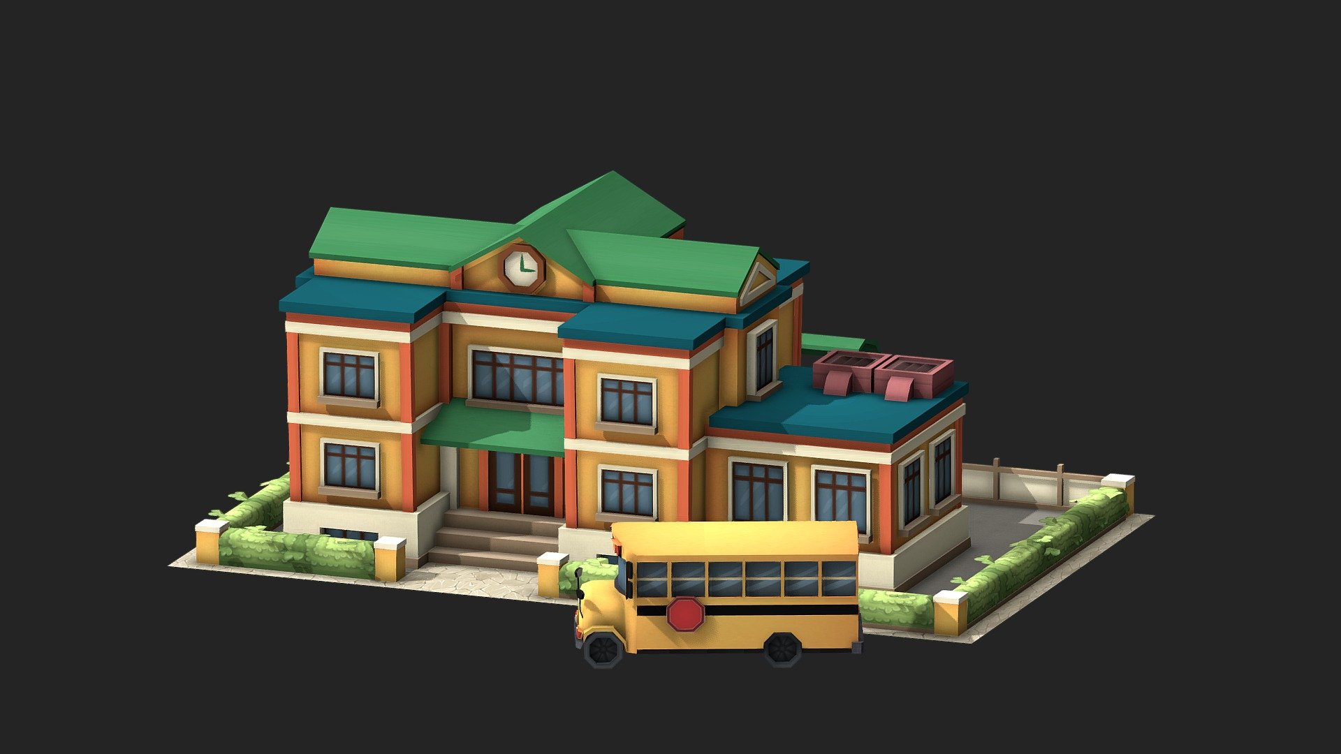 School - 3D model by zookininas [1376afb] - Sketchfab