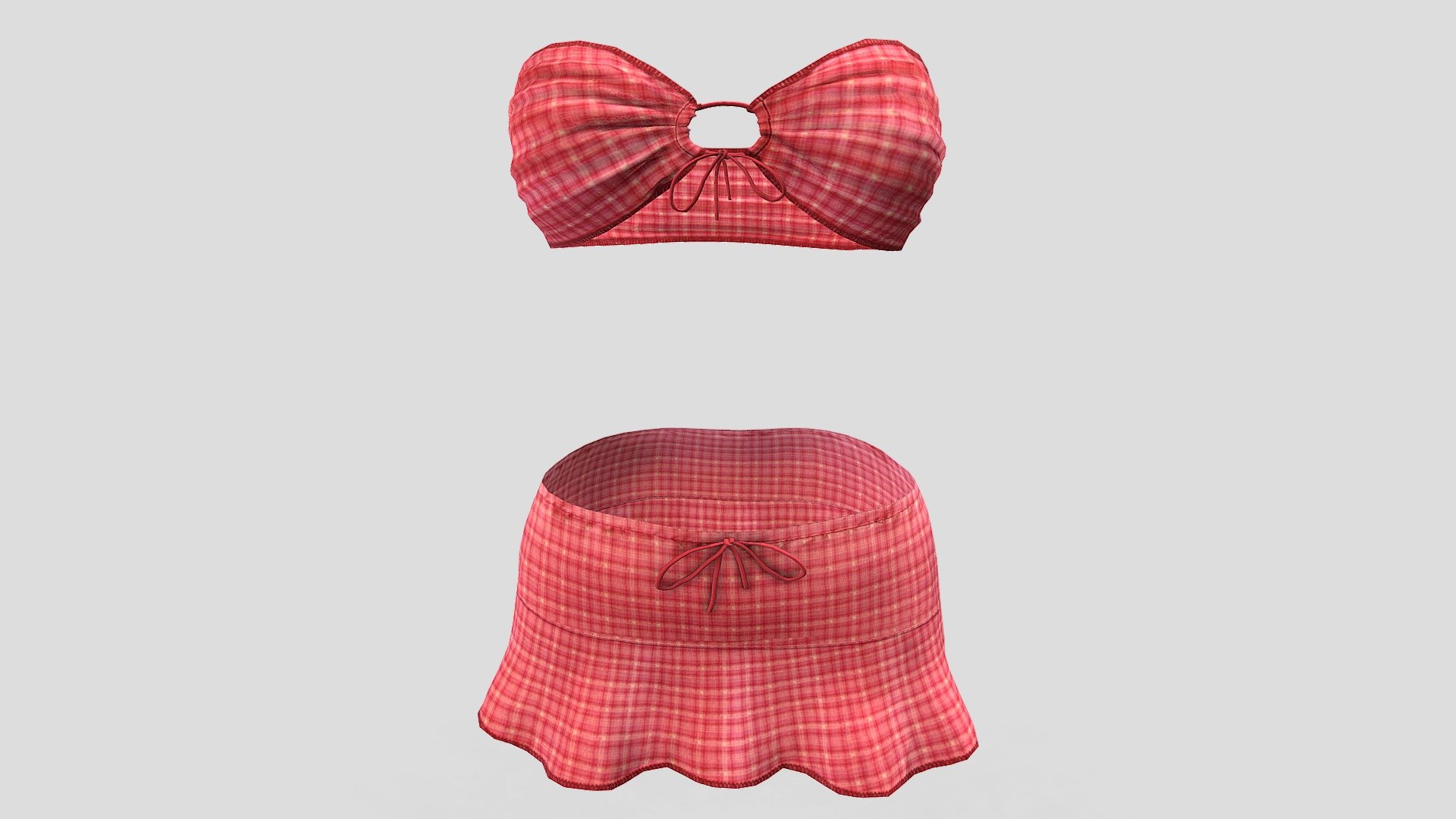 Female Bandeau Top And Mini Skirt - Buy Royalty Free 3D model by 3dia ...