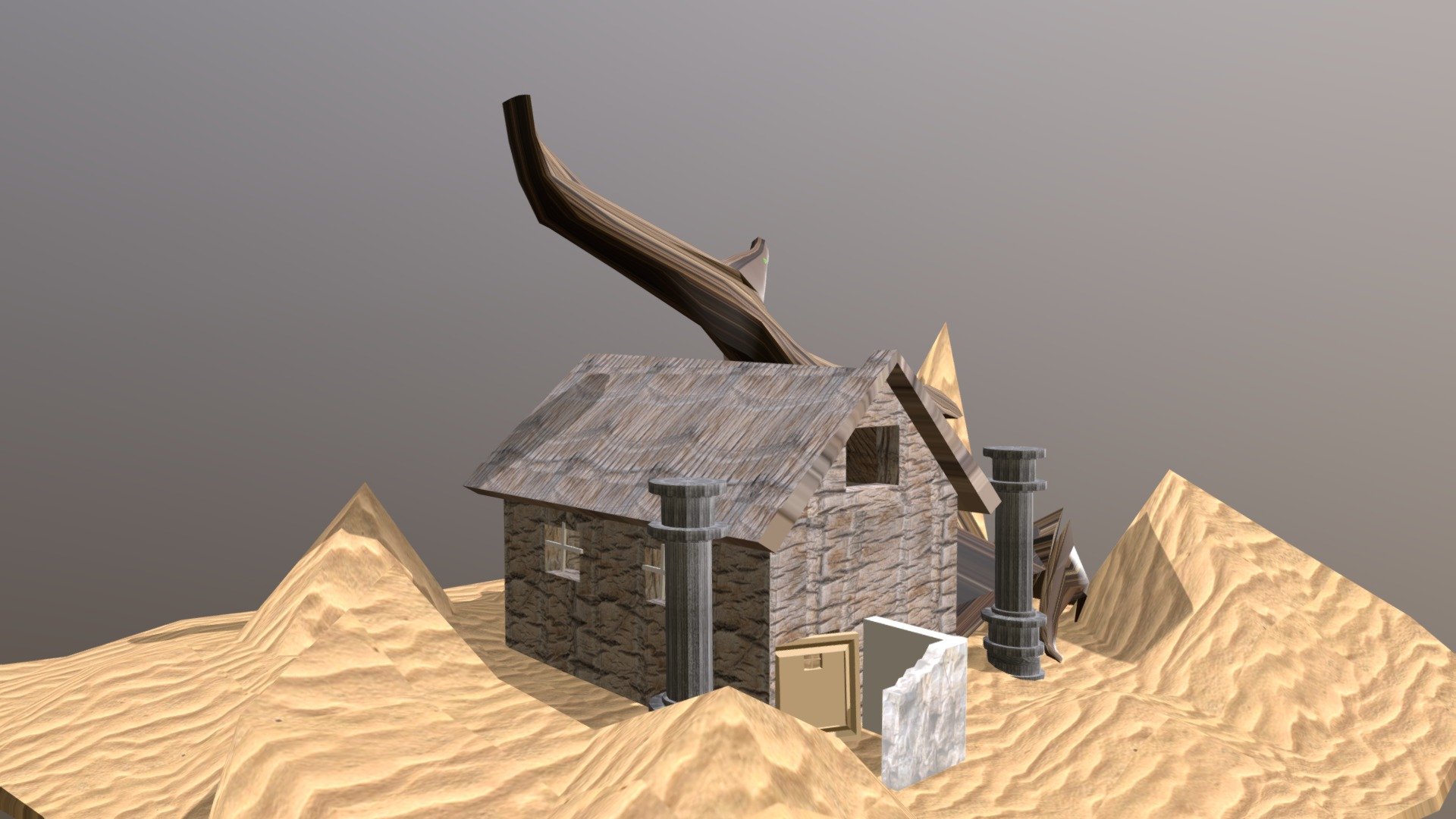 An old hermit house - 3D model by jyotishikha.heerah [1386e62] - Sketchfab