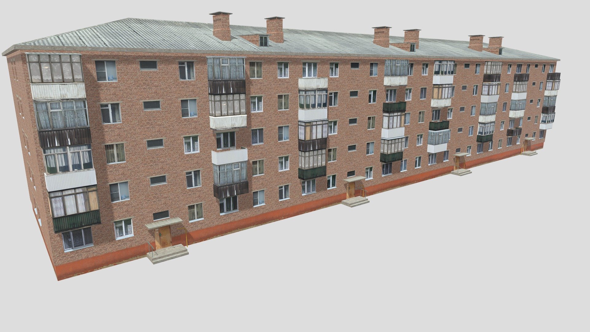 Russian brick house - 3D model by andreyd3 [1389763] - Sketchfab
