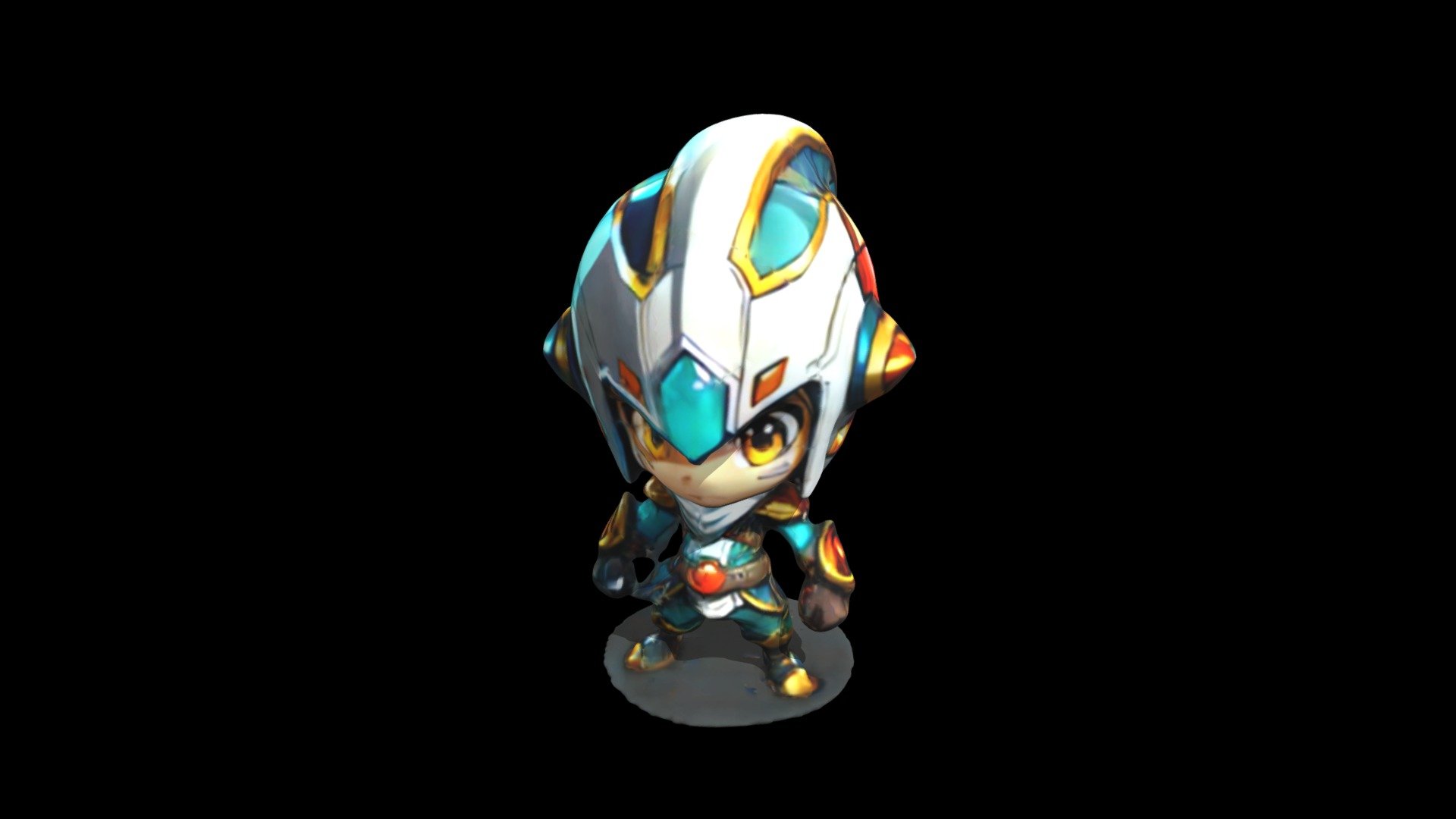 a cartoon character wearing a helmet and armo - Download Free 3D model ...