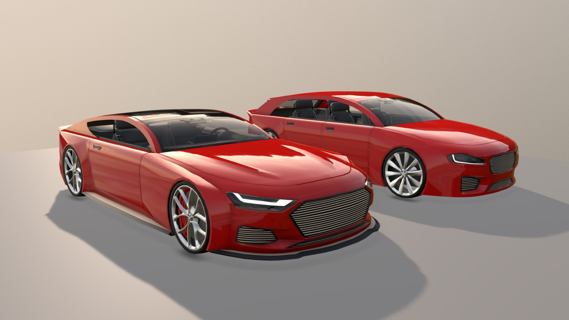 Hatchback and GT car - 3D model by denniswoo1993 [1391899] - Sketchfab