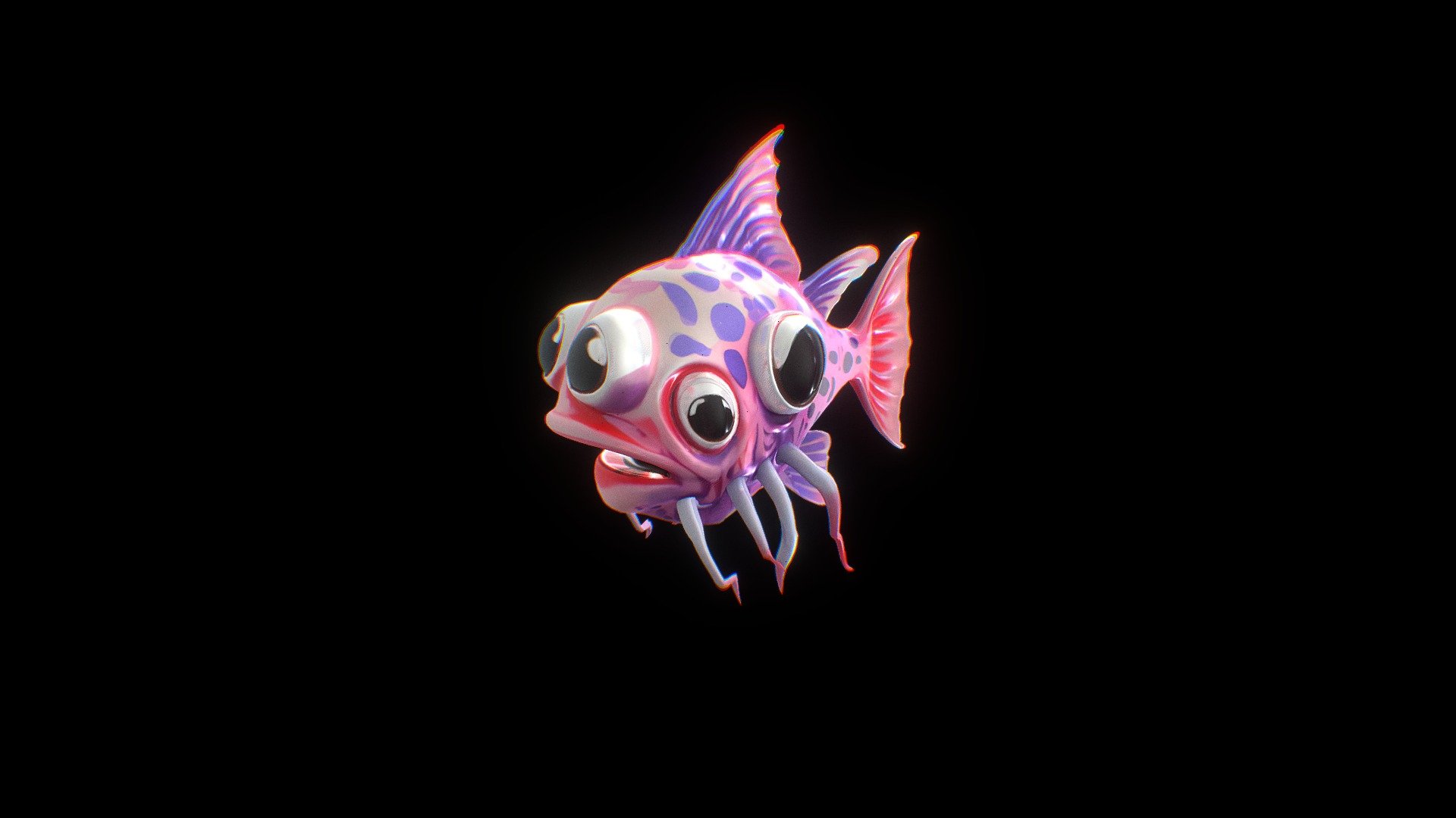 Cute Alien Tentacle Fish (Animated) - Download Free 3D model by Jungle ...