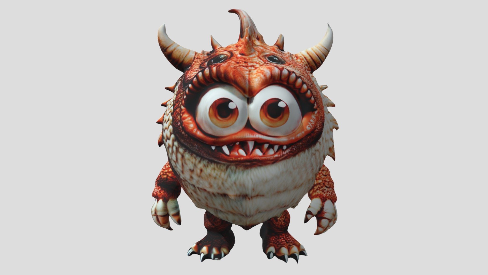 Cute Brown Monster - Download Free 3D model by Jungle Jim (@jungle_jim ...