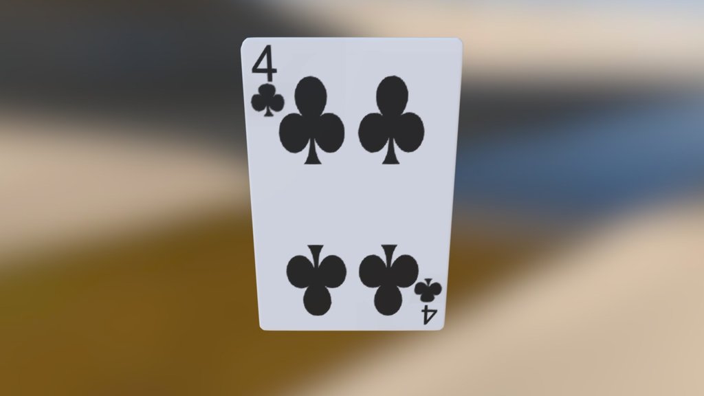 4 of Clubs Playing Card - Download Free 3D model by mas198462 [13a26b9 ...