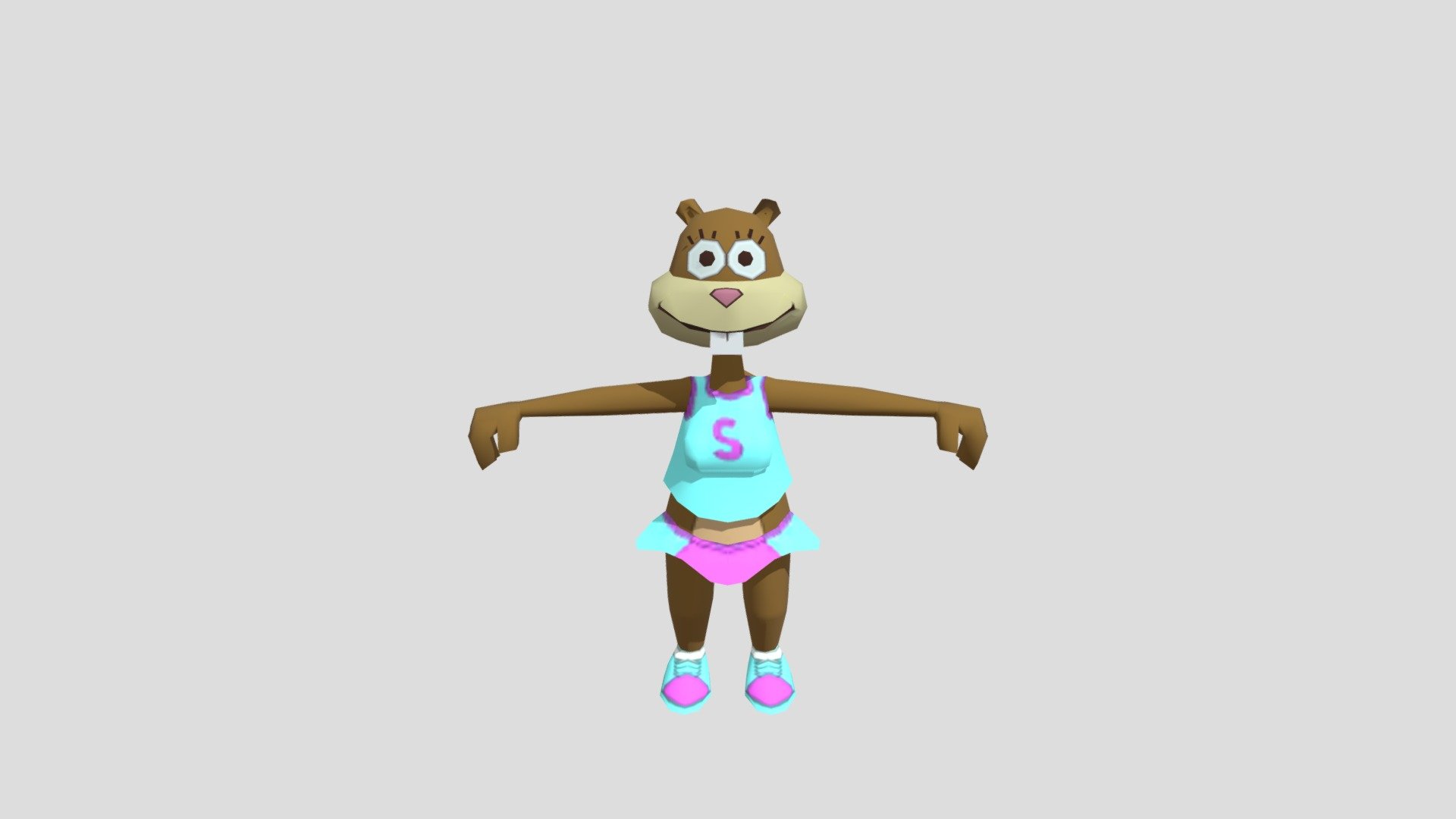 Sandy Cheeks Cheerleader - 3D model by claudiabinader [13bb630] - Sketchfab
