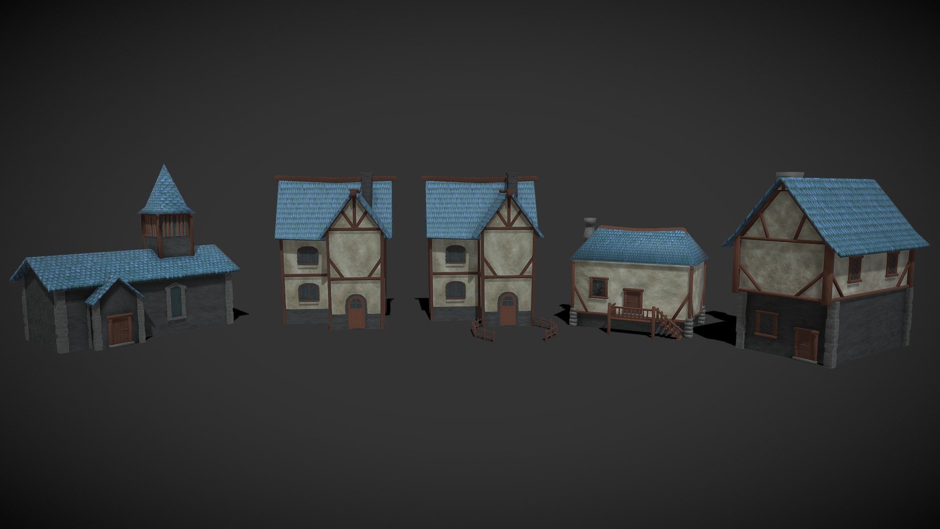 Medieval Buildings - Version 2.0 - Buy Royalty Free 3D model by ...