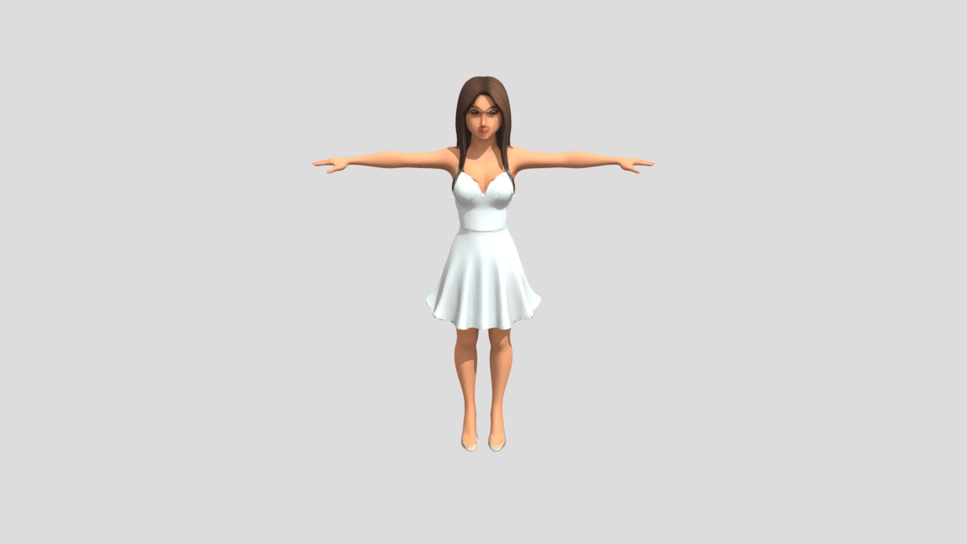 female figure in a white dress - 3D model by yangyuyin (@rivakoer ...