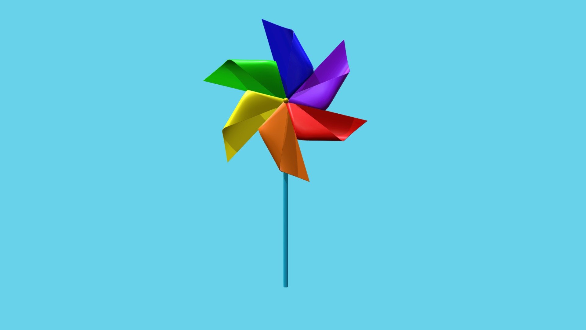 Colorful pinwheel - Download Free 3D model by CiboBlu [13c59b5] - Sketchfab