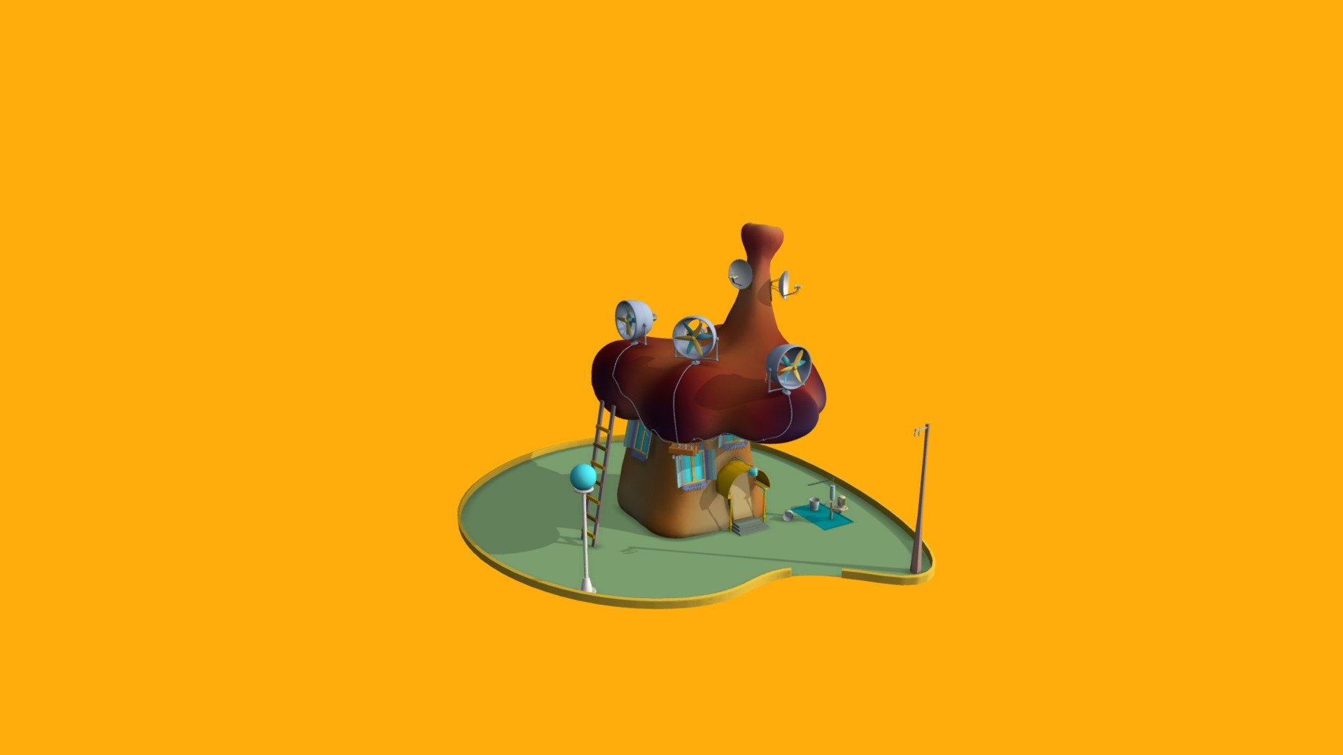 cartoon house. vertex color texture - 3D model by Сергей Доброжанский ...
