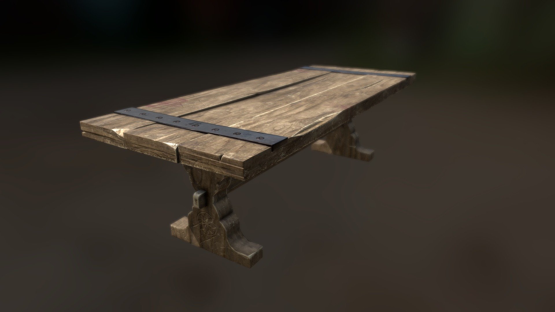 Distressed Medieval Table (Game Model) - 3D model by Michael Makivic ...