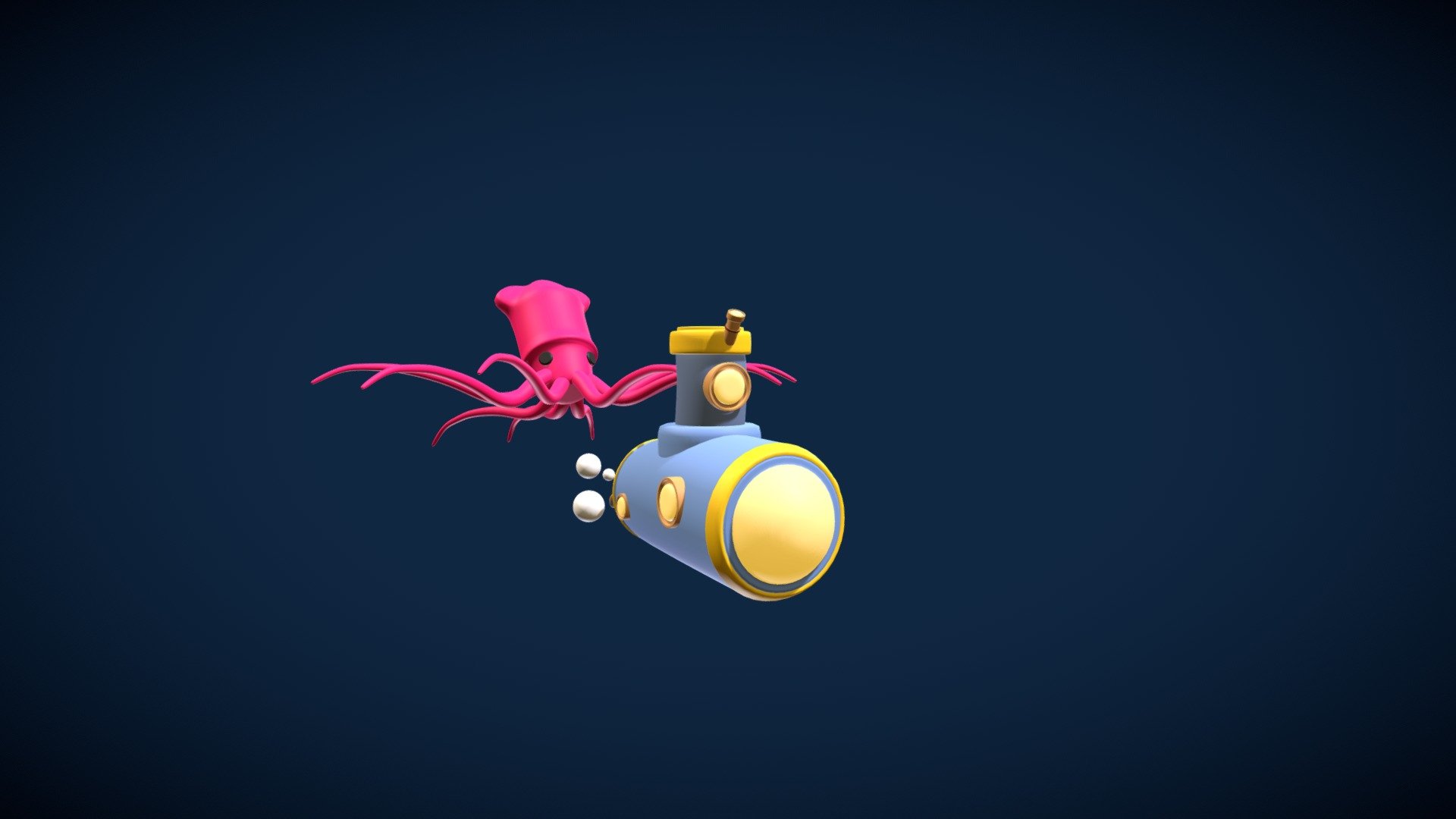 Squid Attack! - 3D model by alfie_ [13ce848] - Sketchfab