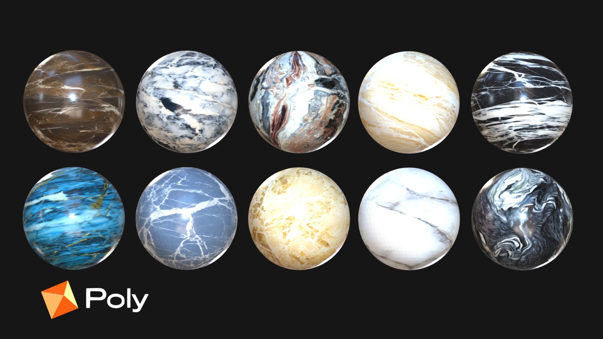 10 Realistic Marble Material Pack - PBR Textures - 3D model by withpoly ...