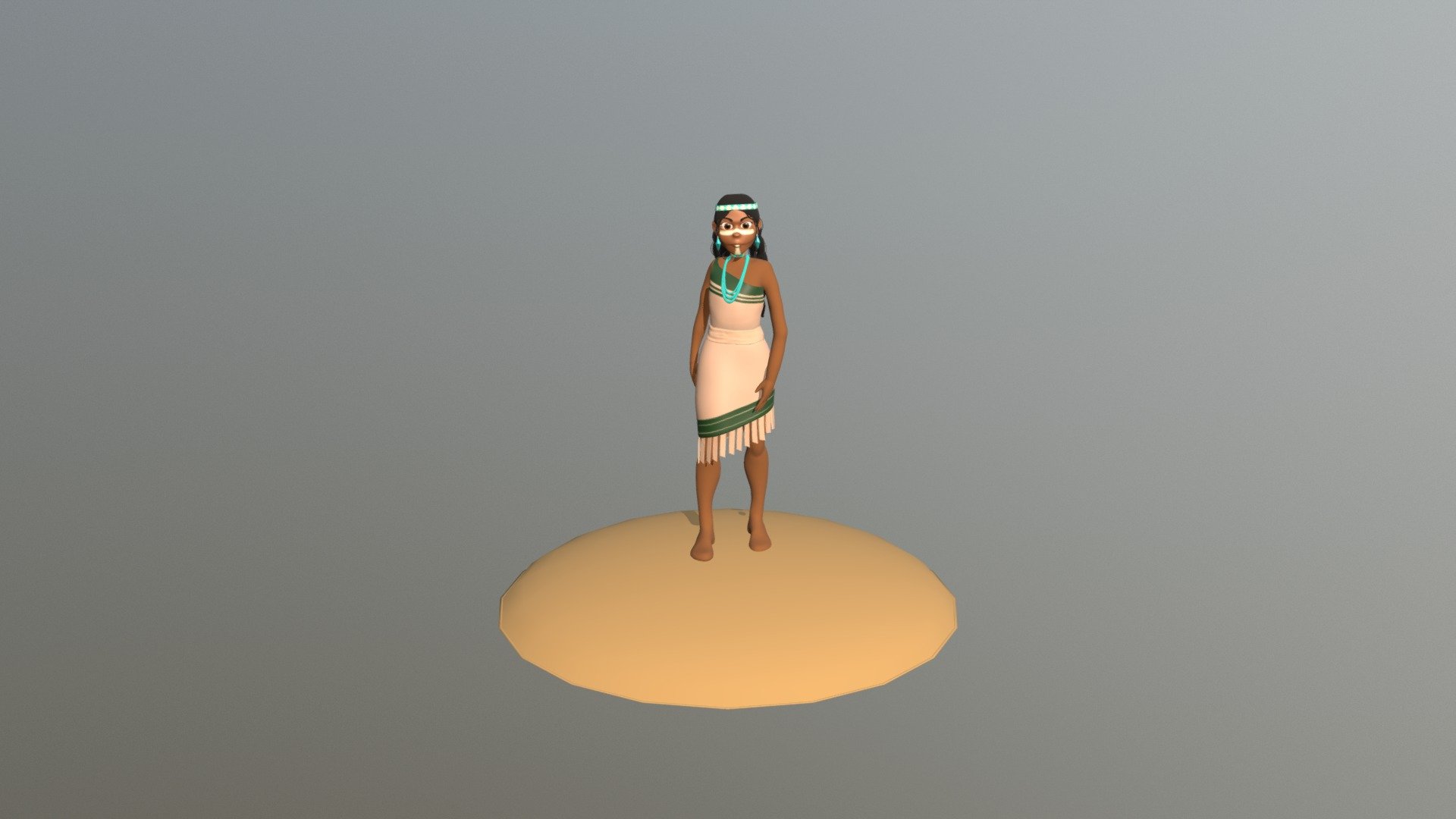 Native American Girl - 3D model by poultonmaddie [13d3a9a] - Sketchfab