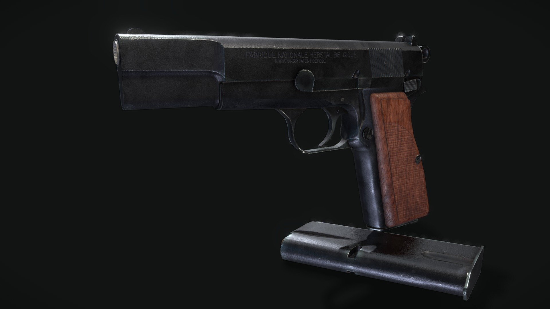 Browning Hi-Power - 3D model by Jef_Bernaers [13e332e] - Sketchfab