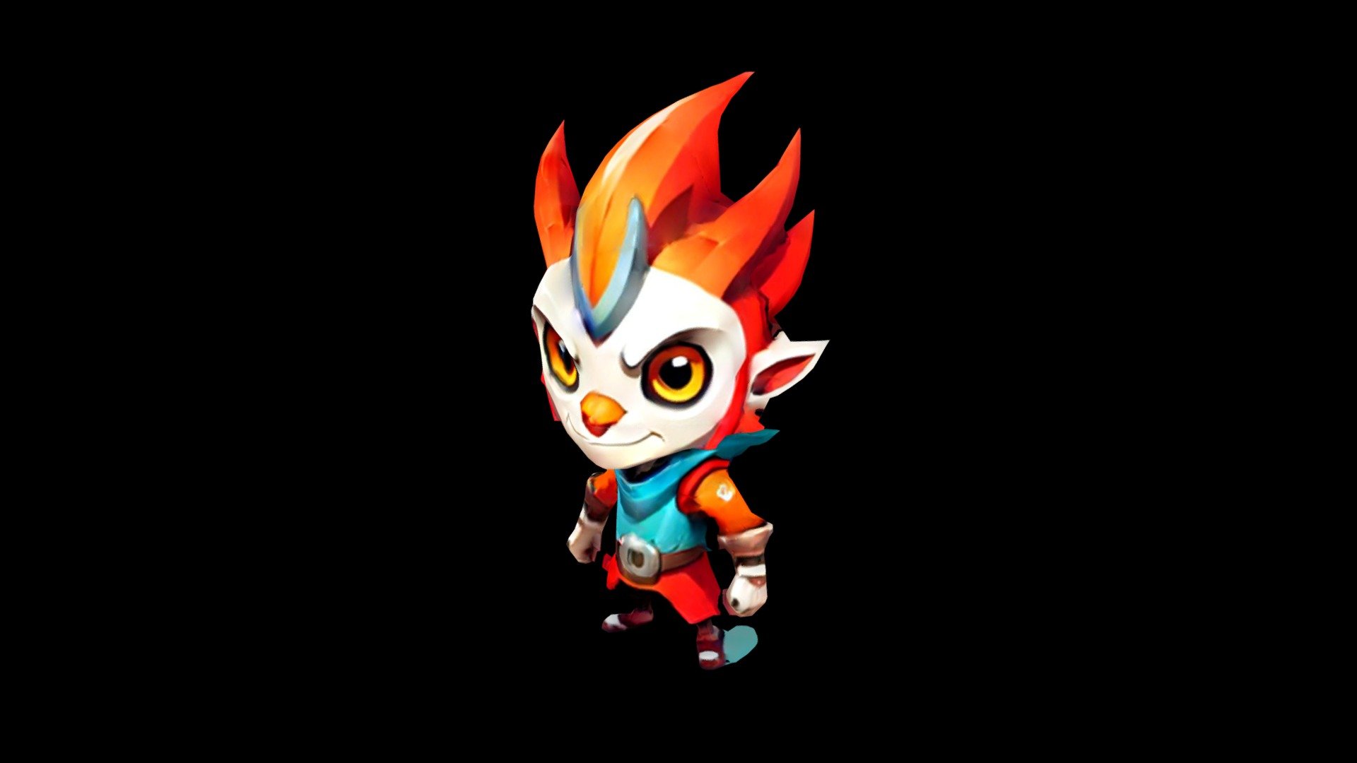 A digital painting of a cute, cartoon-style char - Download Free 3D ...