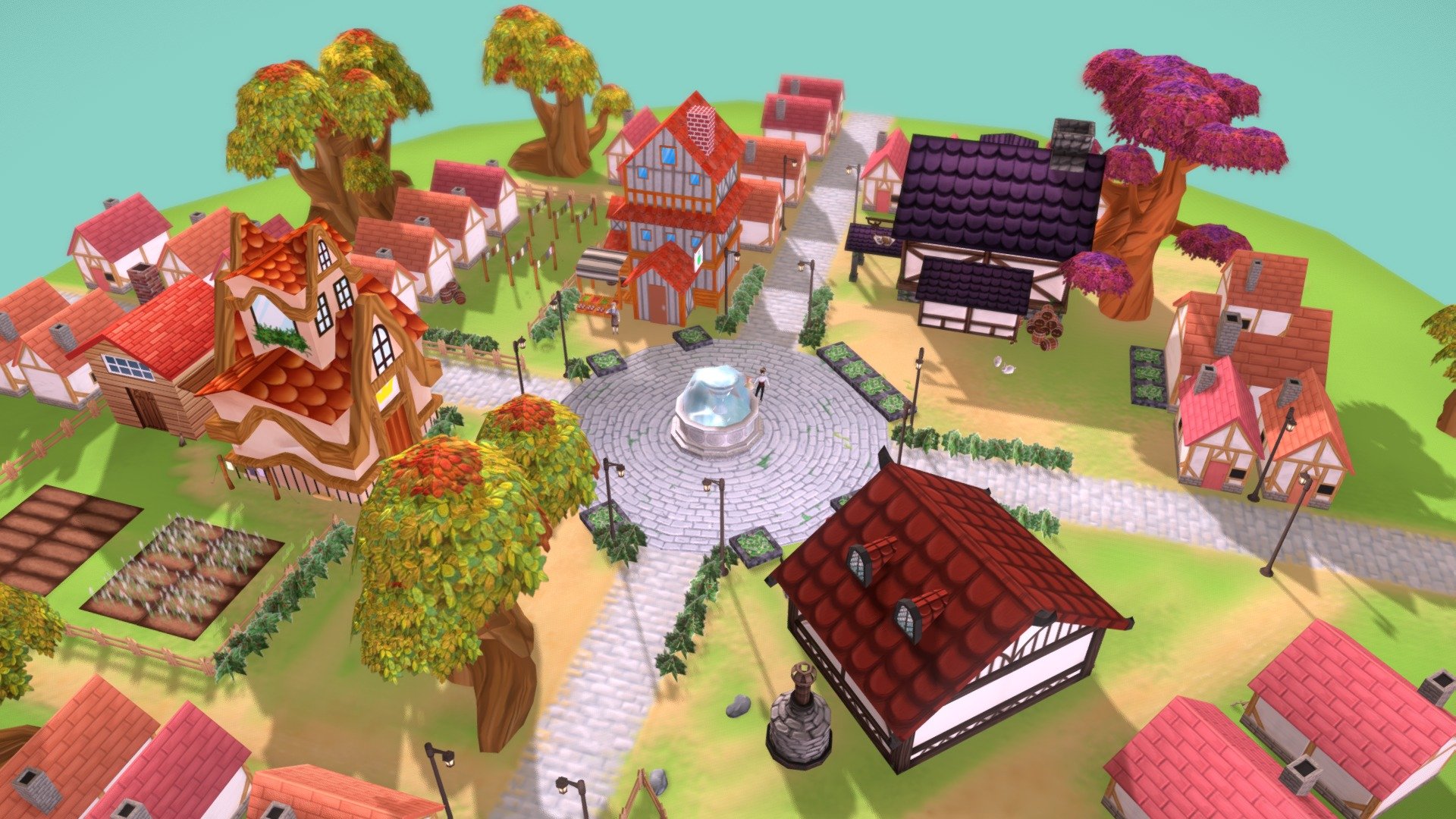 Town - 3D model by 97dahee [13eeefe] - Sketchfab