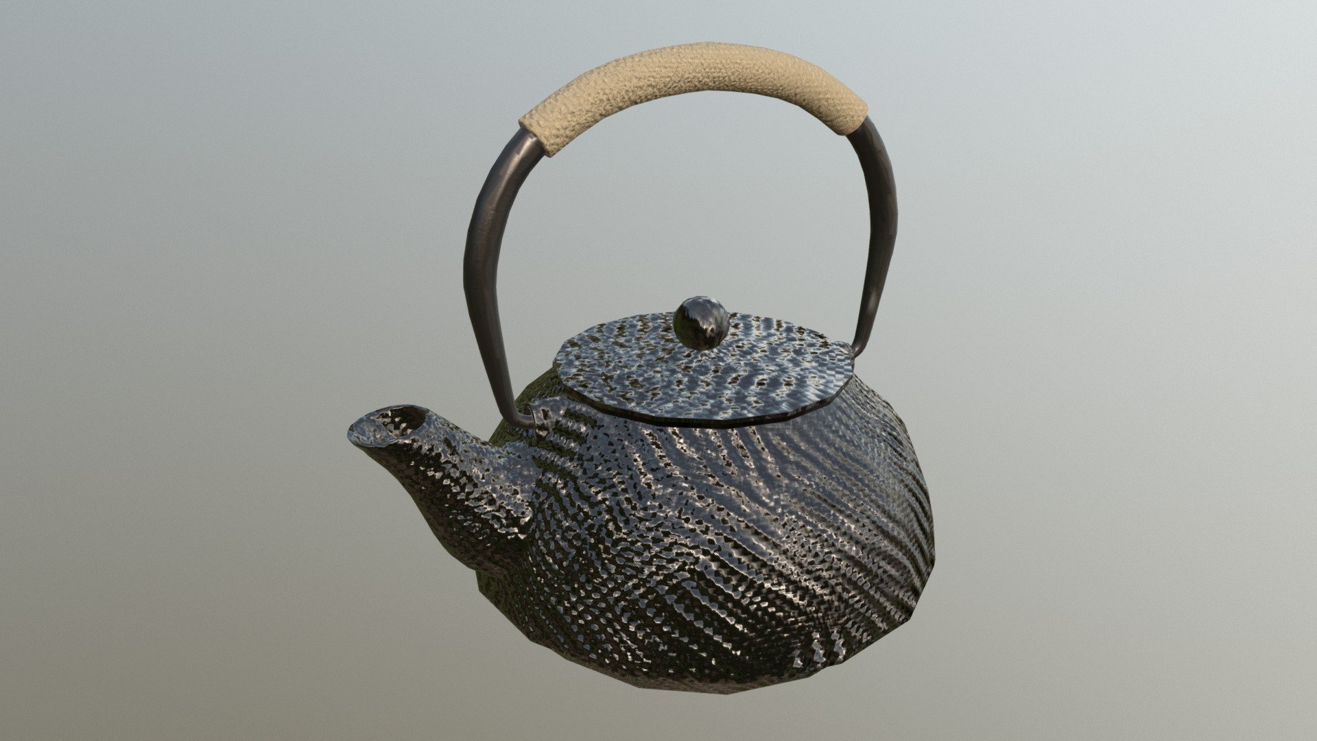 Japanese Iron Teapot - 3D model by Kugatsu Tsukai 3D Model Hub ...