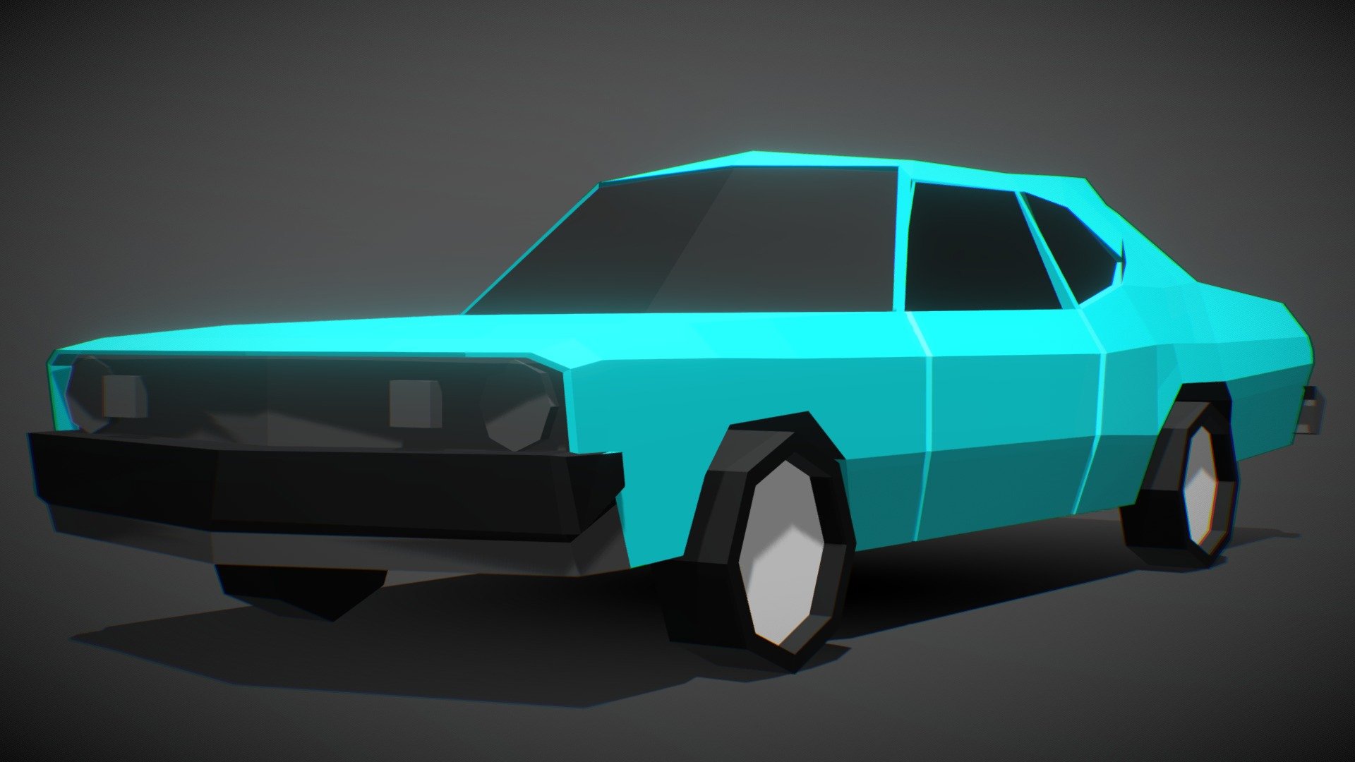Muscle Car Classic Blue Low Poly - Download Free 3D model by AngelGS ...
