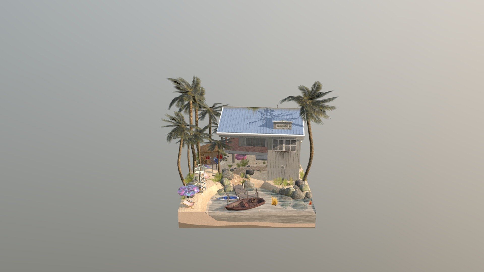 By The Ocean - Download Free 3D model by parniukmaryia [13f4ab4] - Sketchfab