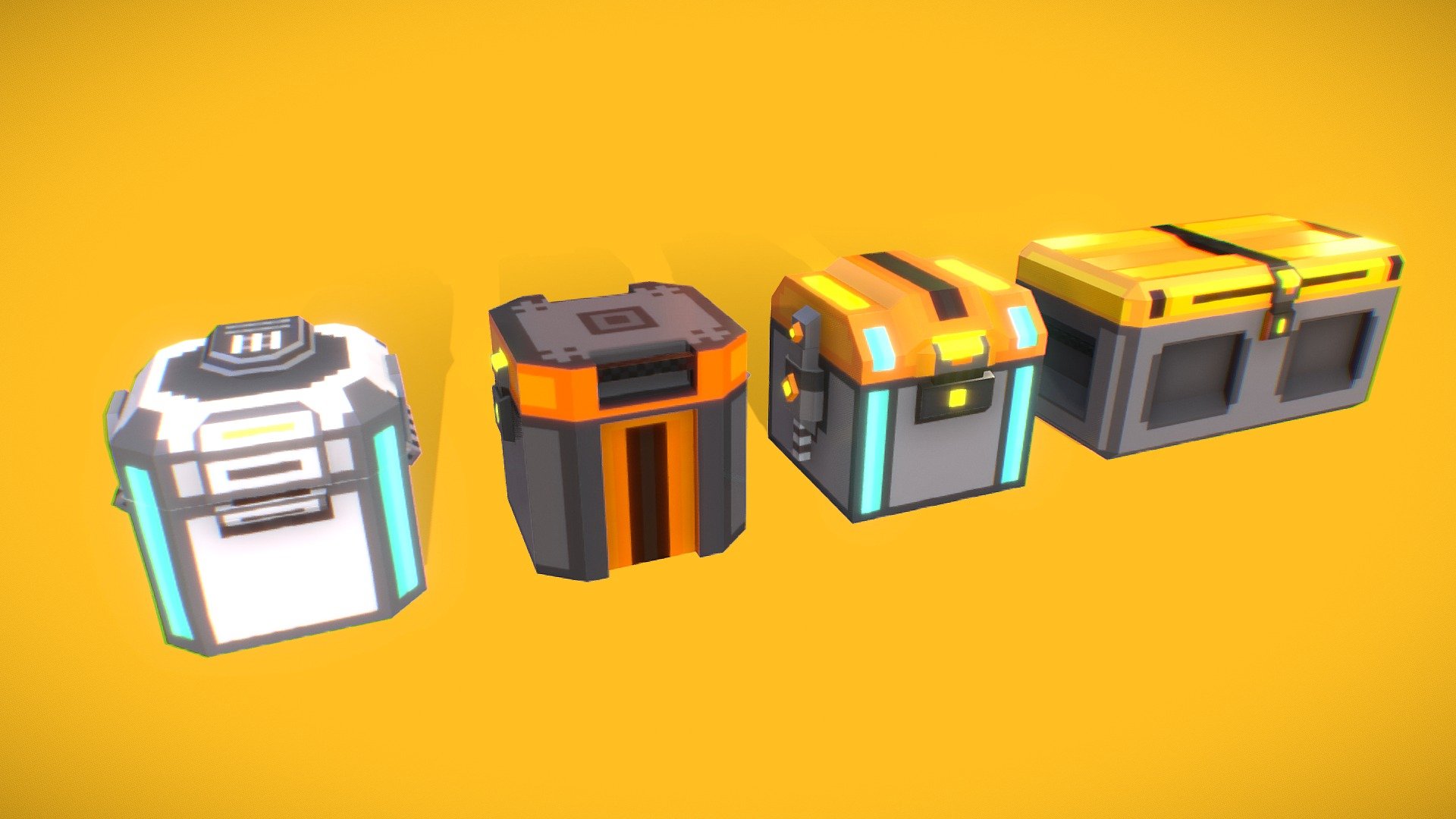Pixel Boxs - low poly (FREE) - Download Free 3D model by IDALGAME ...