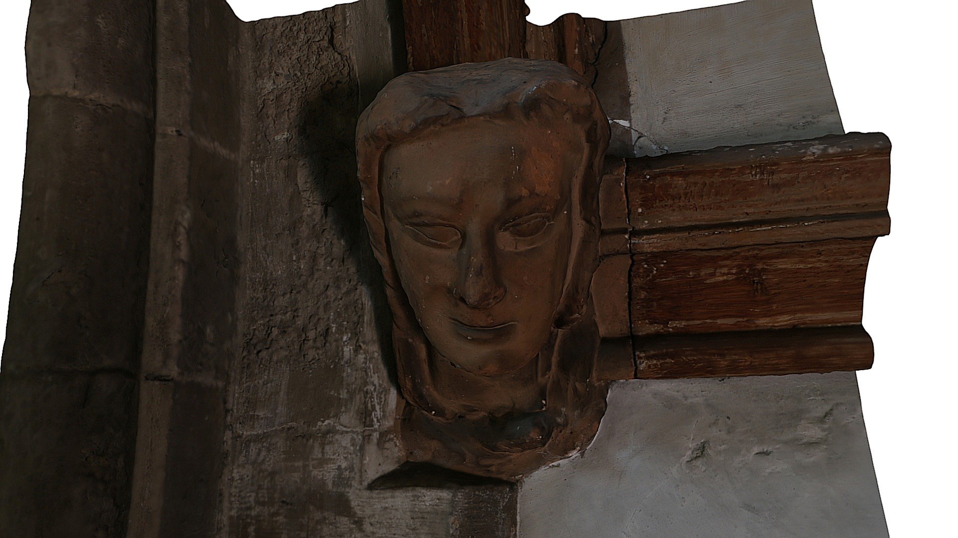 Neutral male corbel c.1340 - 3D model by Rochester Cathedral ...