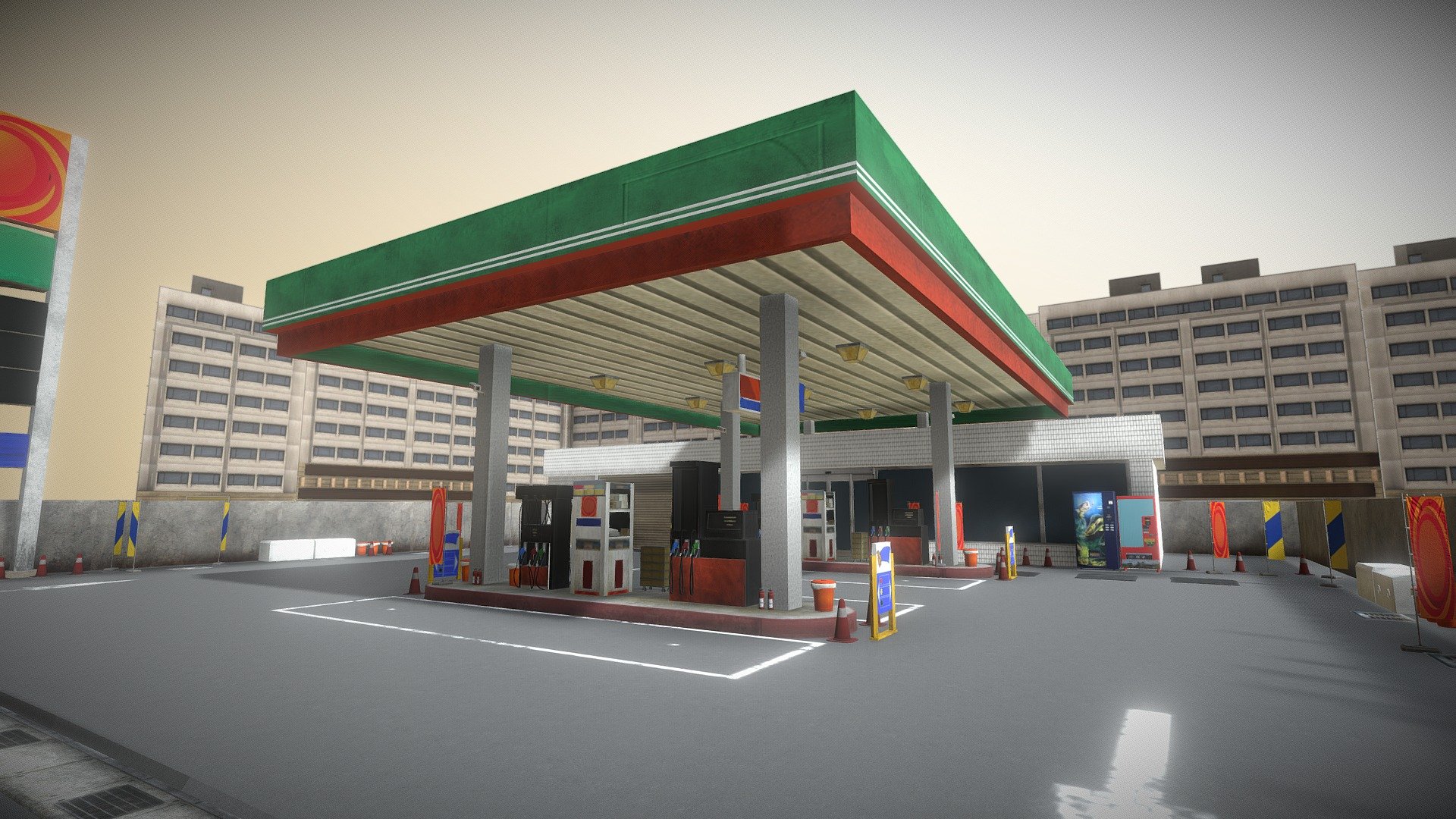 Gas Station - Buy Royalty Free 3D model by animod [1401271] - Sketchfab ...