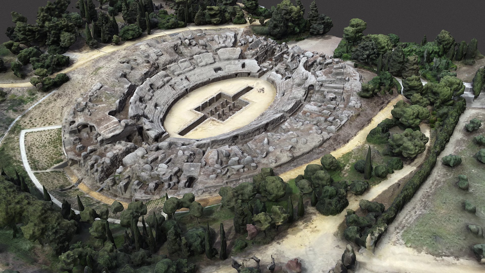 Anfiteatro romano de Itálica - Buy Royalty Free 3D model by ...