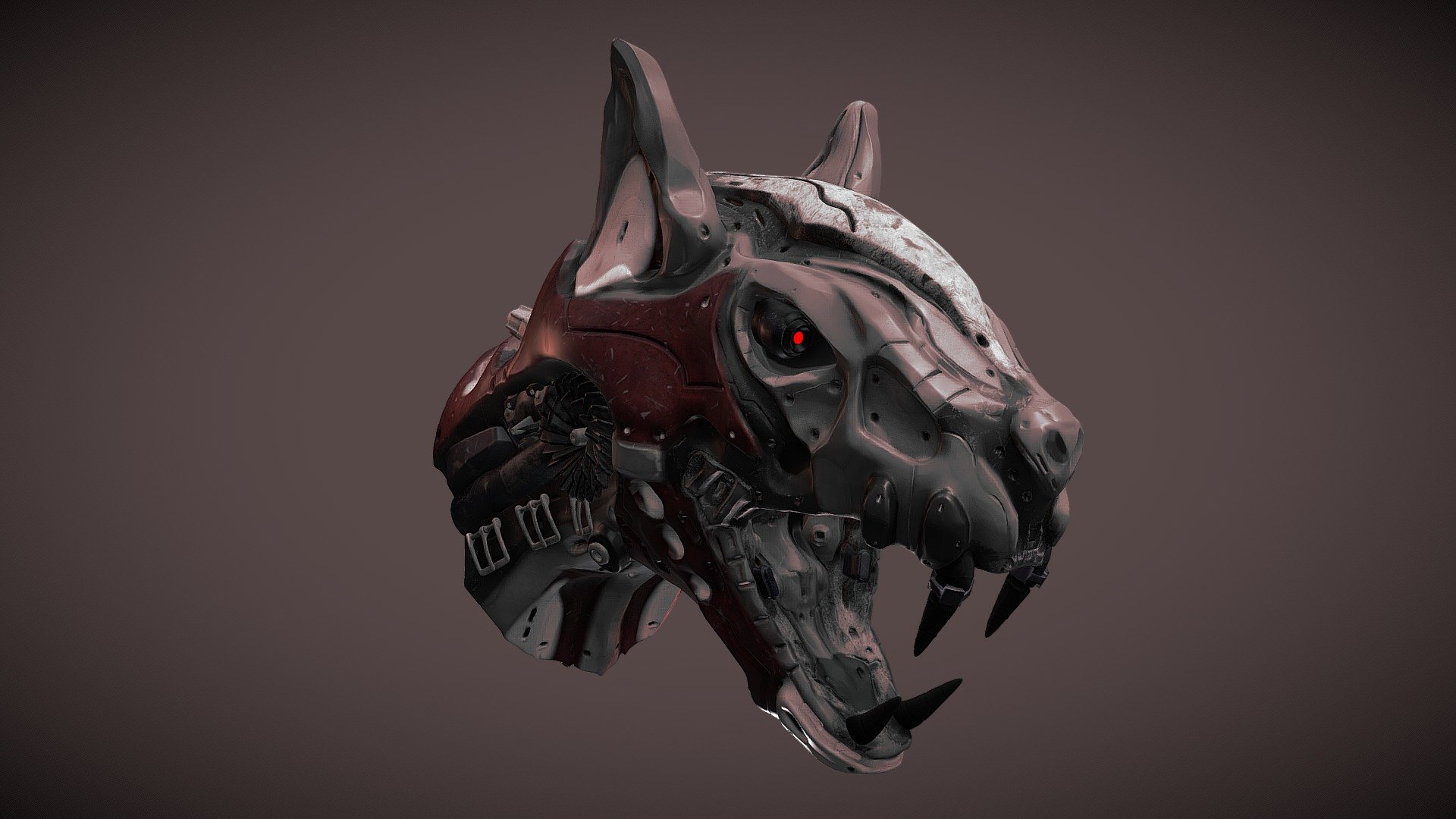 Stalking Prey Robotic Feline Head Model 3d Model By Alanna S