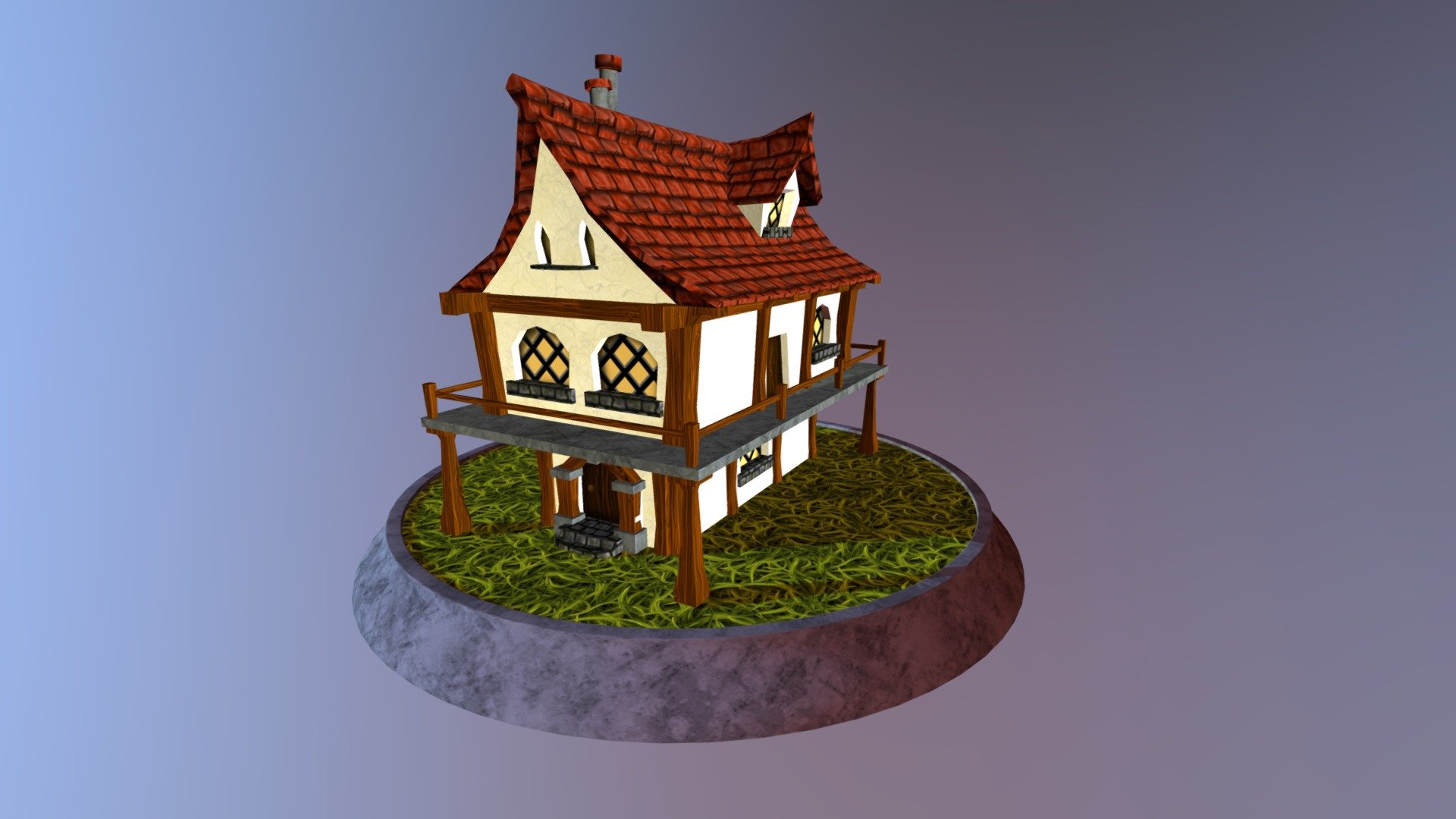 House With Hand Painted Textures - 3D model by Barney_III [14106e4 ...