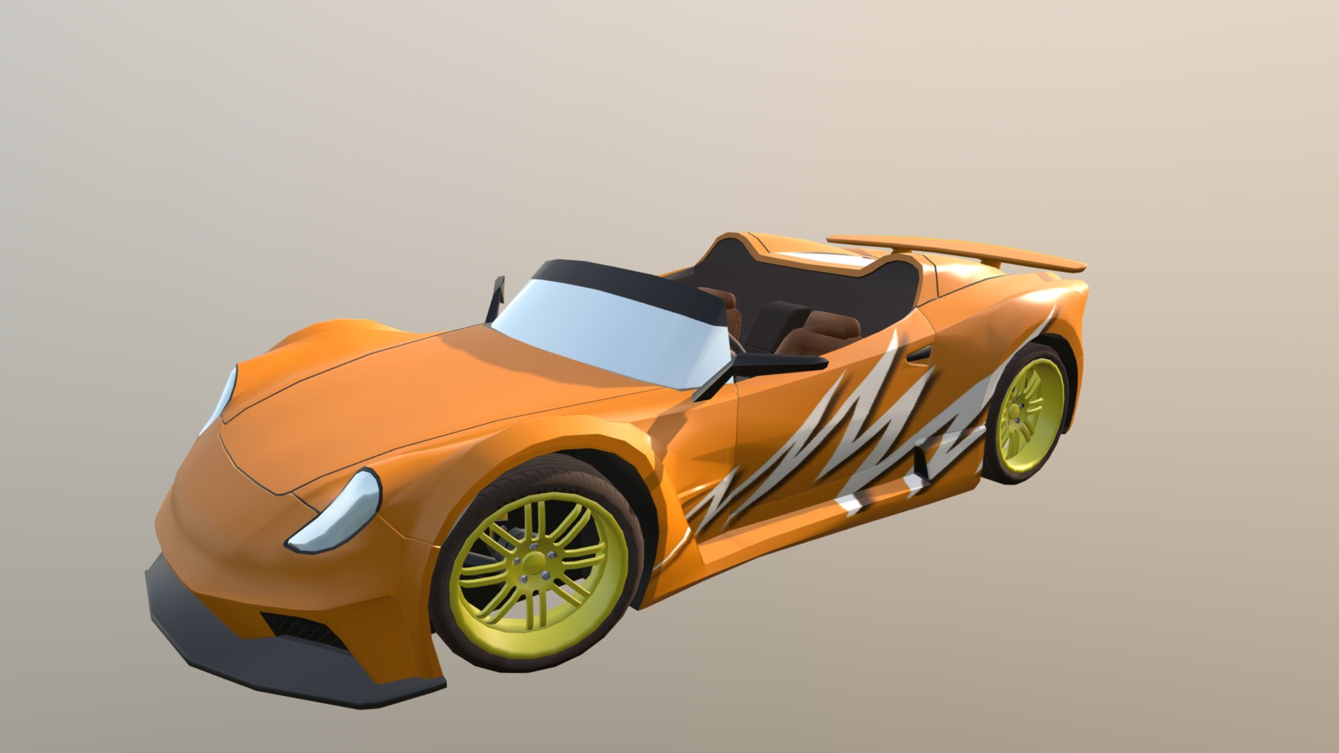 C7 Tuner Yellow Car - 3D model by HardzGal [1413061] - Sketchfab