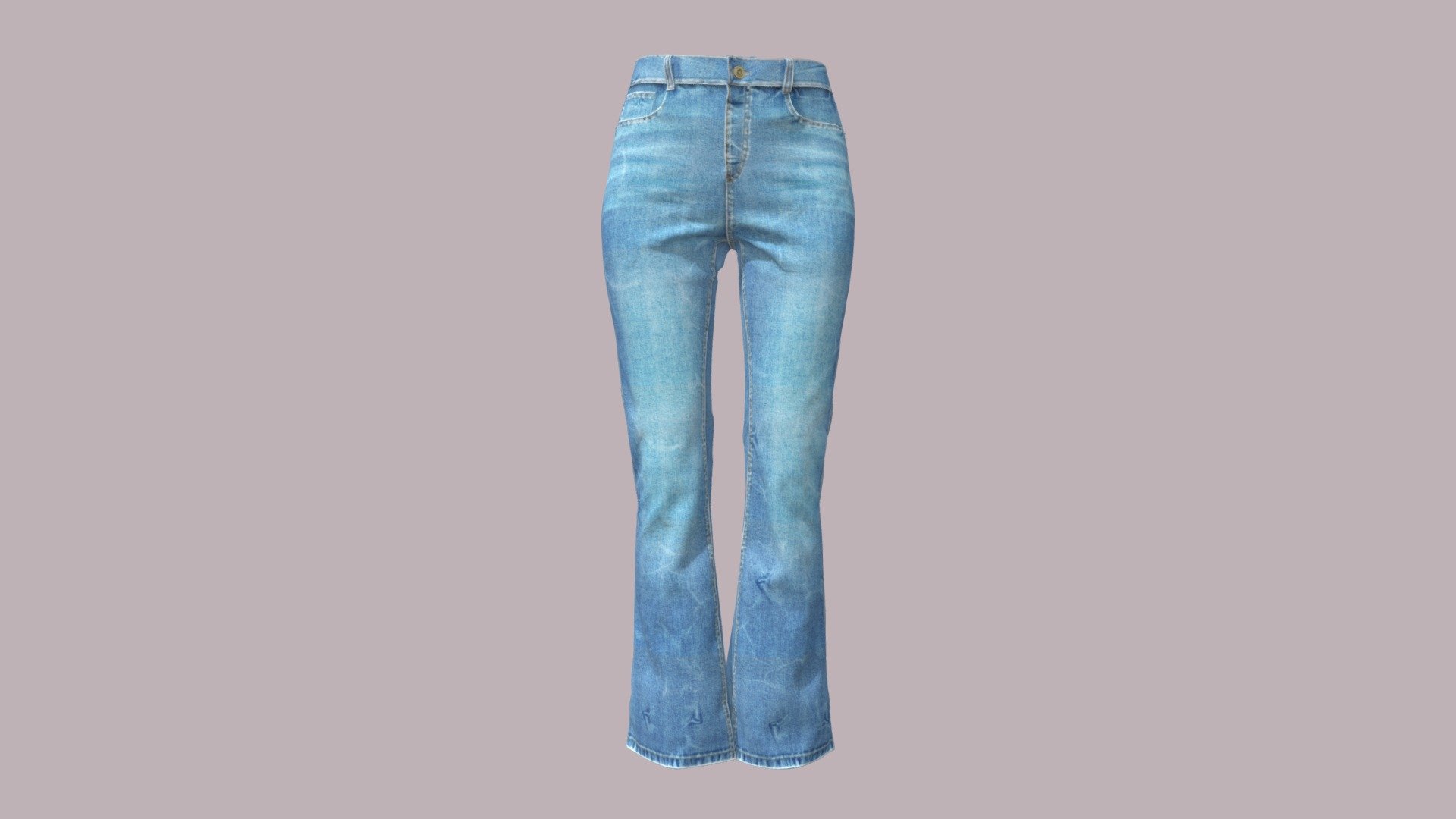 Blue Flared Denim Jeans - 3D model by featuringbyoi [1415a76] - Sketchfab