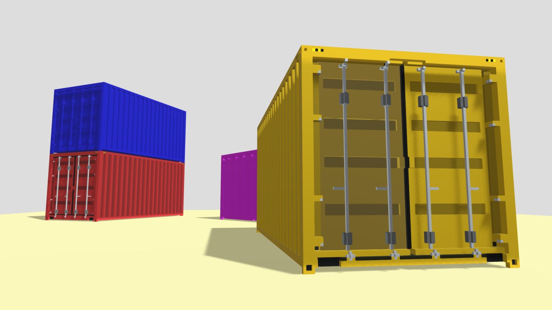 Low Poly Containers - Download Free 3D model by RacanModels [141d92f ...