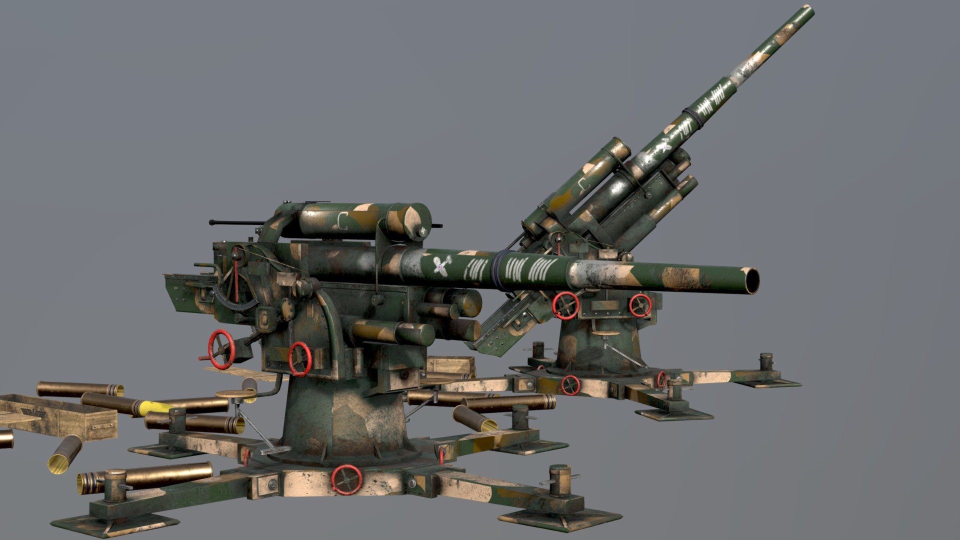 Flak 88 German WWII forest cammo - Buy Royalty Free 3D model by Thomas ...