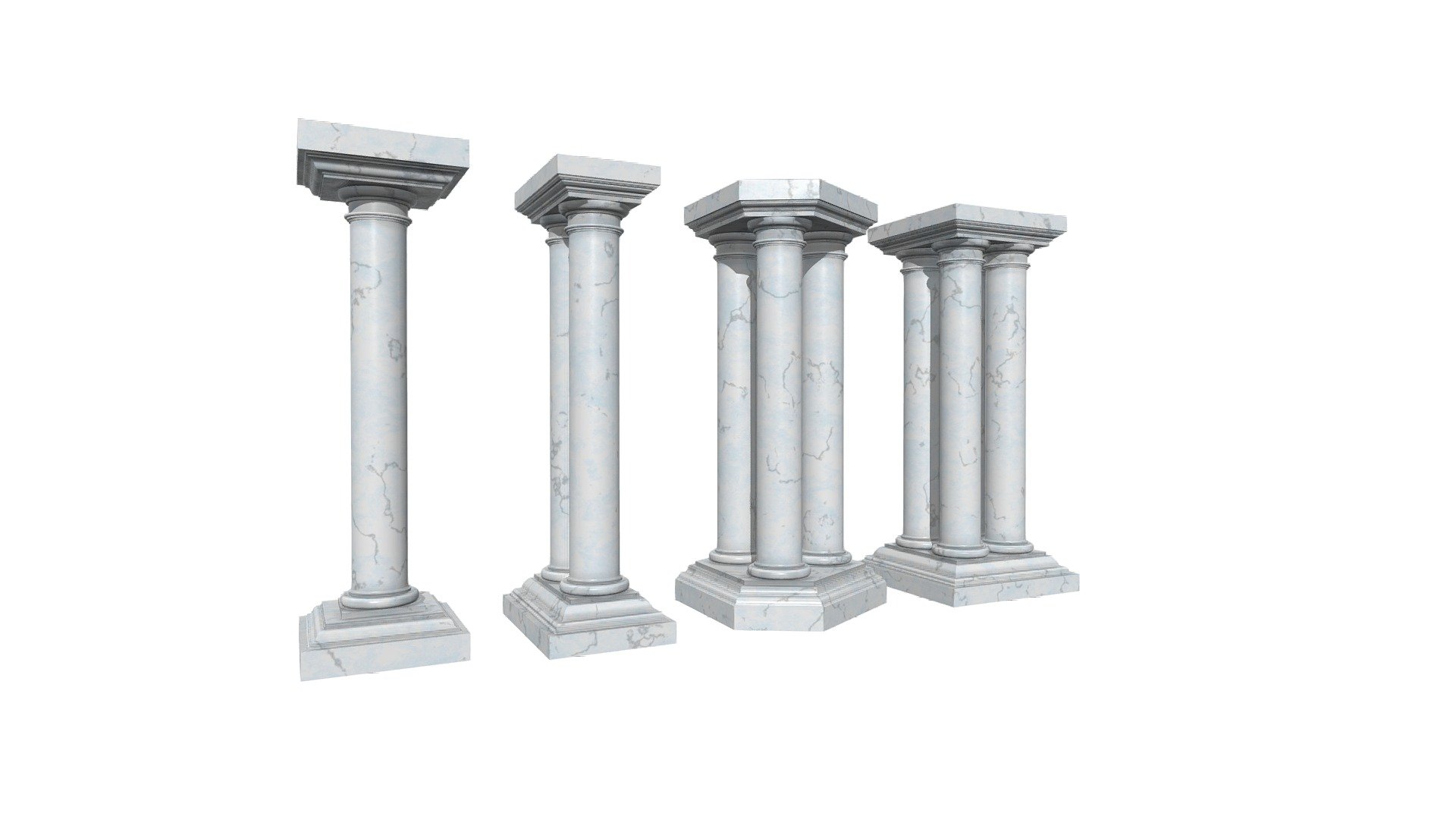 Set of 3 Colossal Columns Kit set - Buy Royalty Free 3D model by ...
