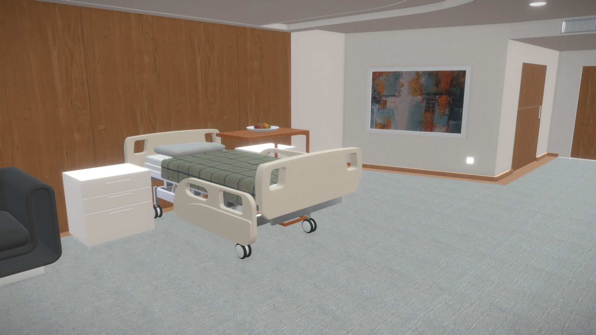 Modern 3D Hospital Room Asset Pack - Buy Royalty Free 3D model by ...
