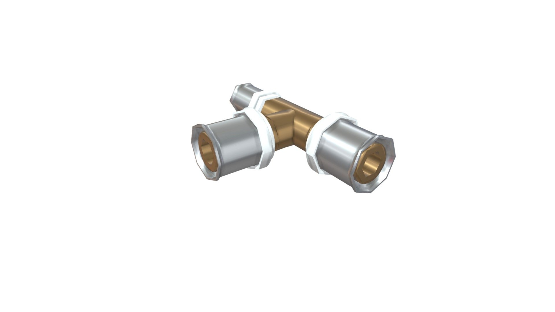 PolySure - Brass - End Reduced Tee - 3D model by bimstore (@Revitspace ...