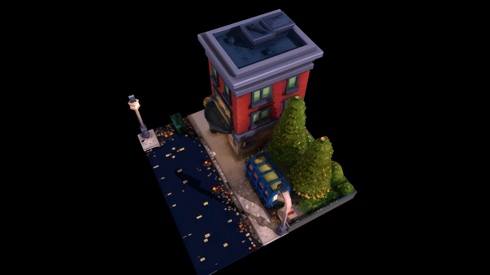 Tiny Urban Street – Stylized Miniature Scene - Download Free 3D model ...