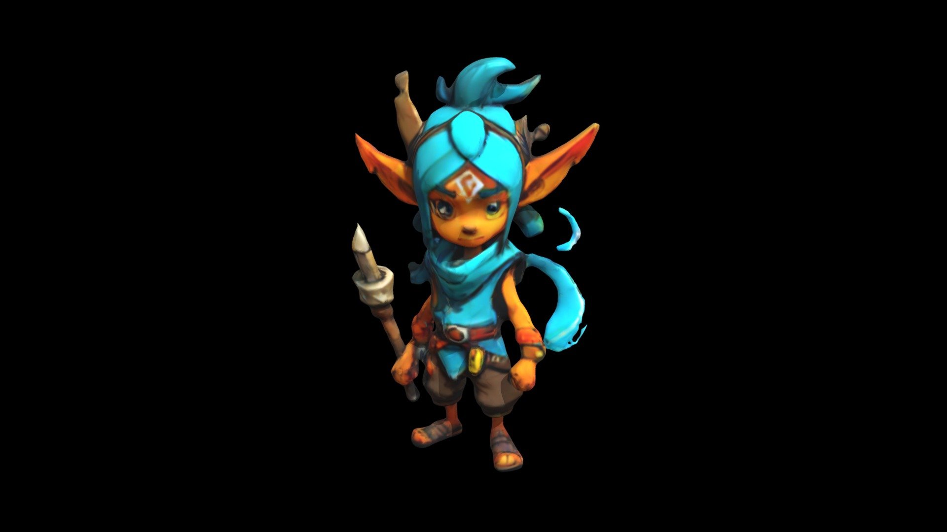 a cartoon character with a blue cape and a to - Download Free 3D model ...
