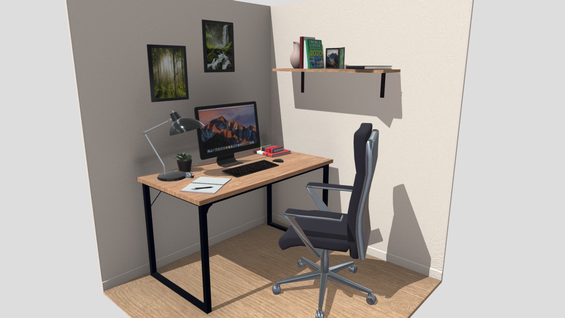 Desk setup - 3D model by kaitlyng [145bab8] - Sketchfab