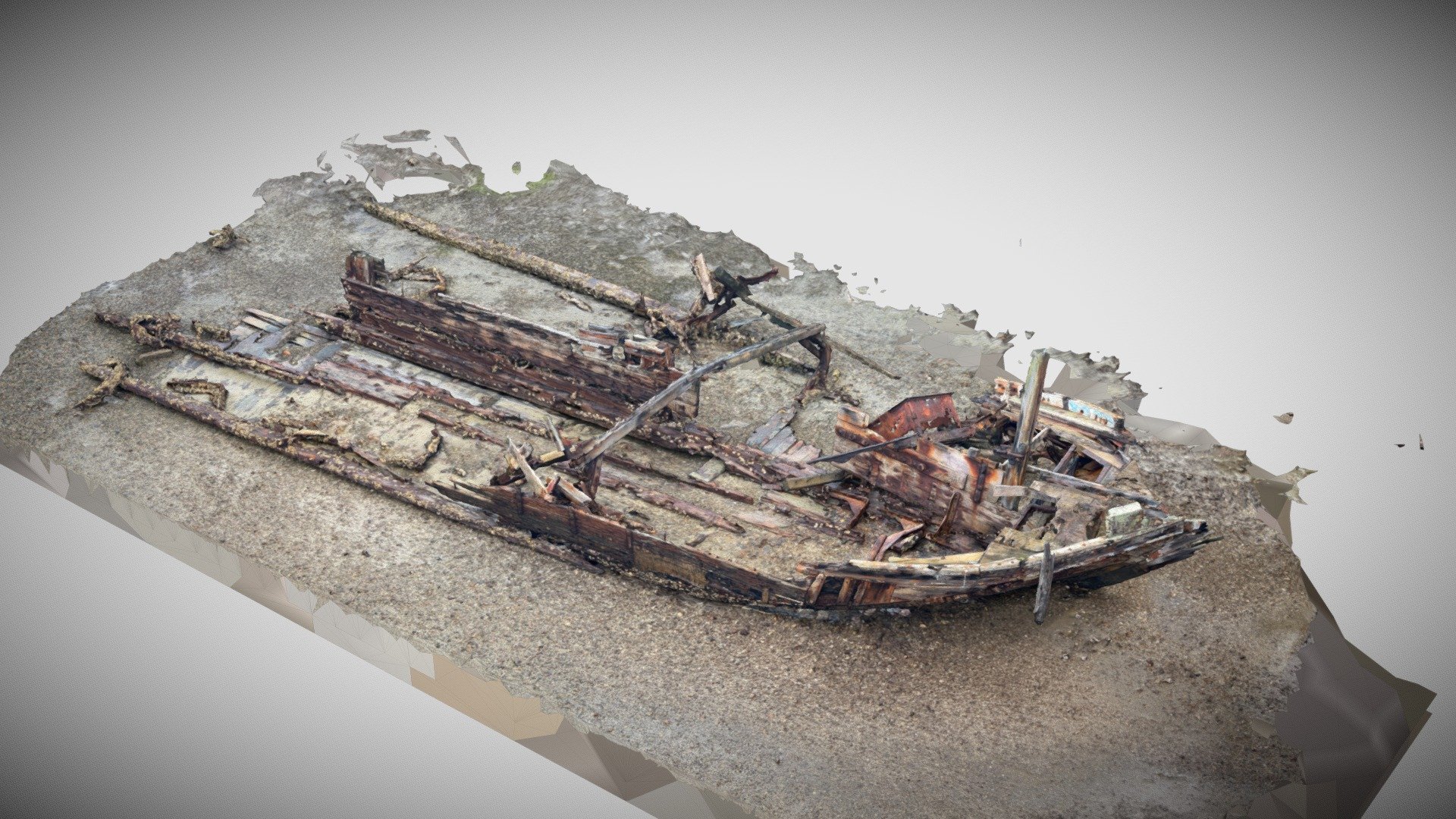 shipwreck on the beach - 3D model by guigus60 [145e44c] - Sketchfab
