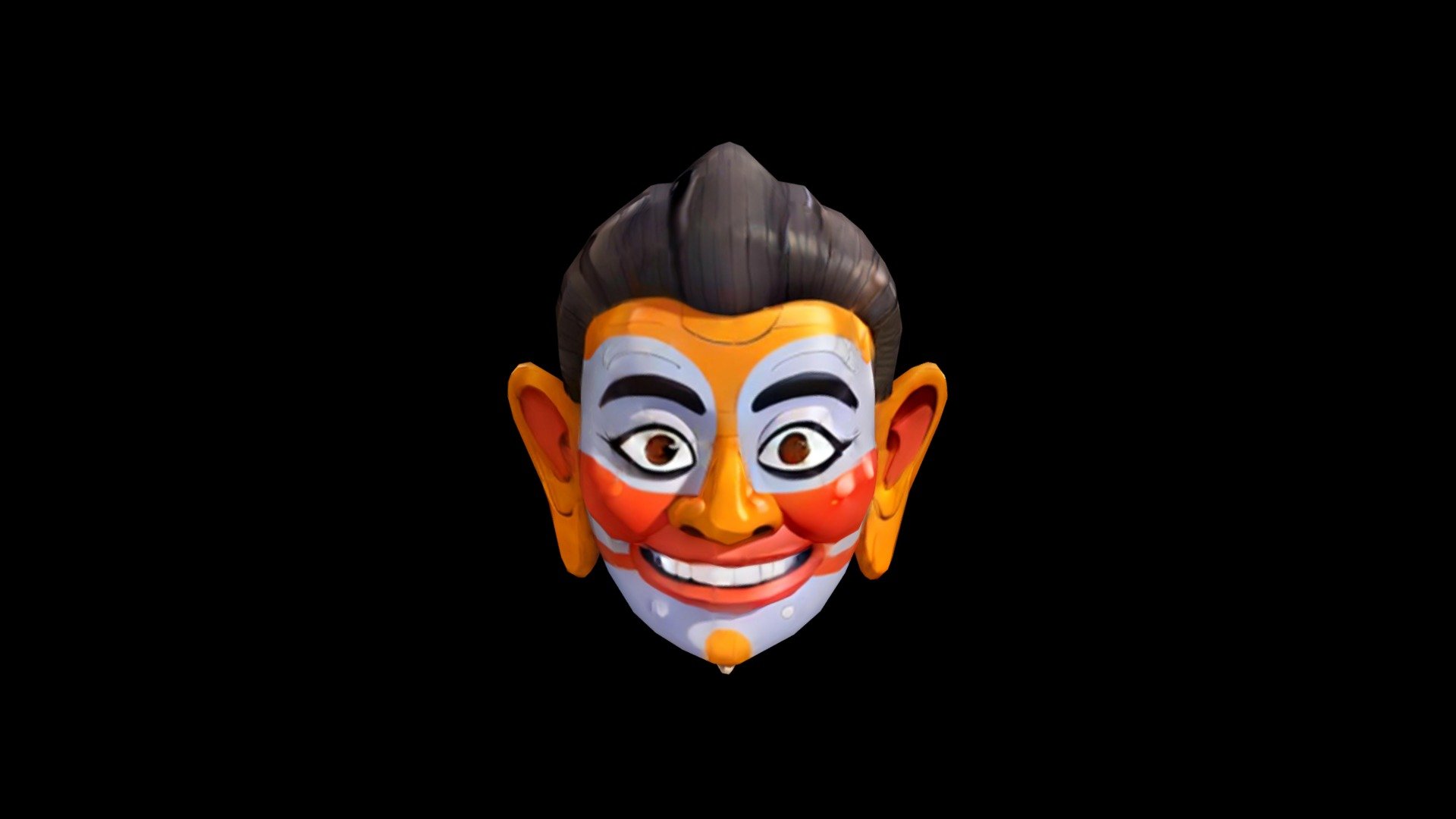 A digital rendering of a mask with bright orange - Download Free 3D ...