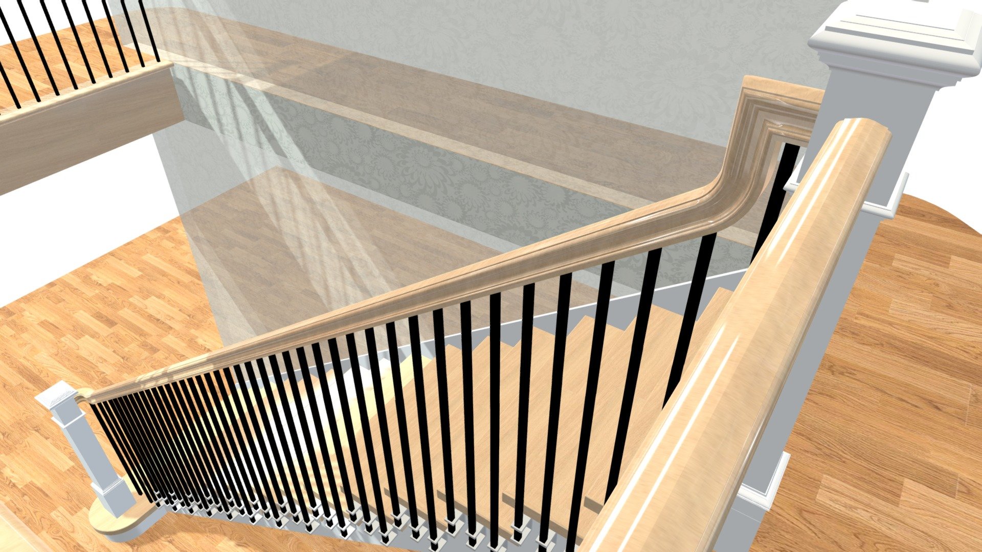 6710 handrail quater turn and up easing - 3D model by 3D Software for ...