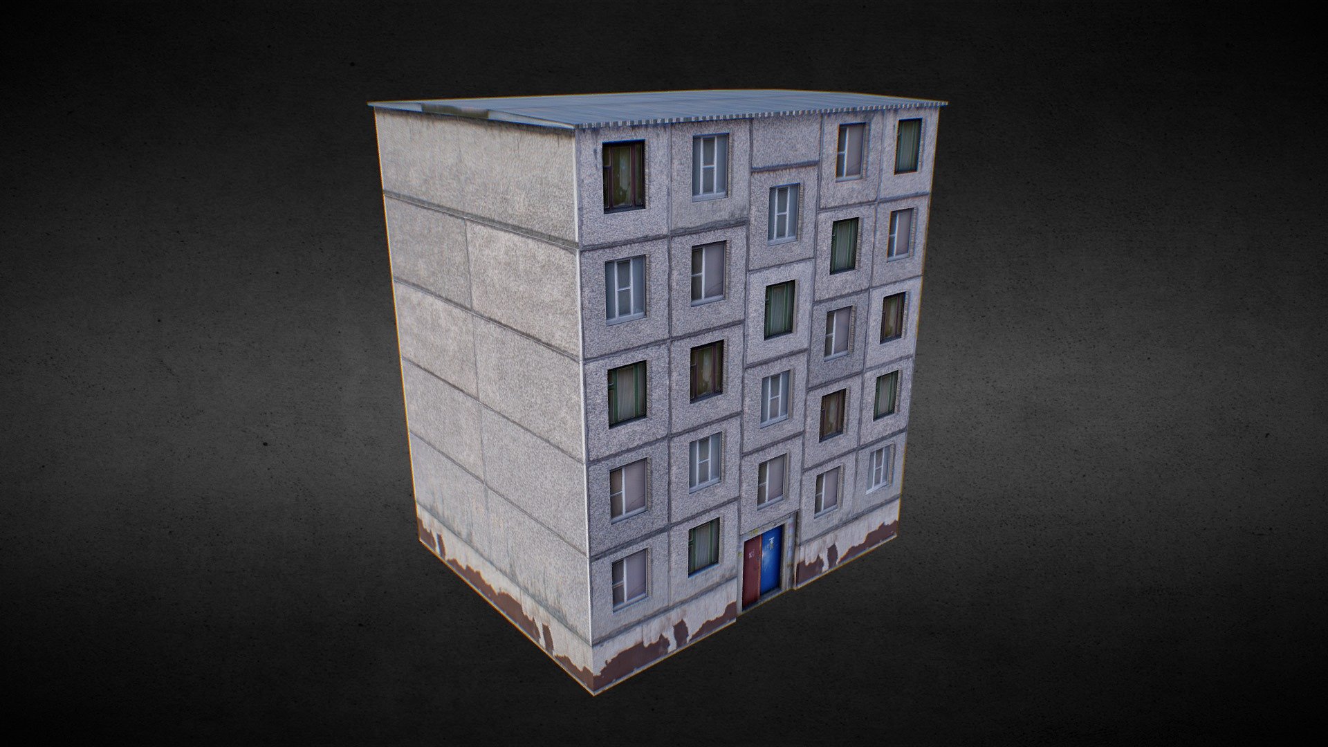 Khrushchyovka (Eastern Europe panel house) - 3D model by Mike85 ...
