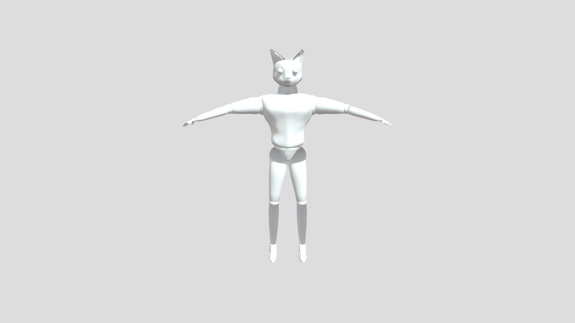 Humanoid cat T pose - 3D model by refroc [14706b1] - Sketchfab