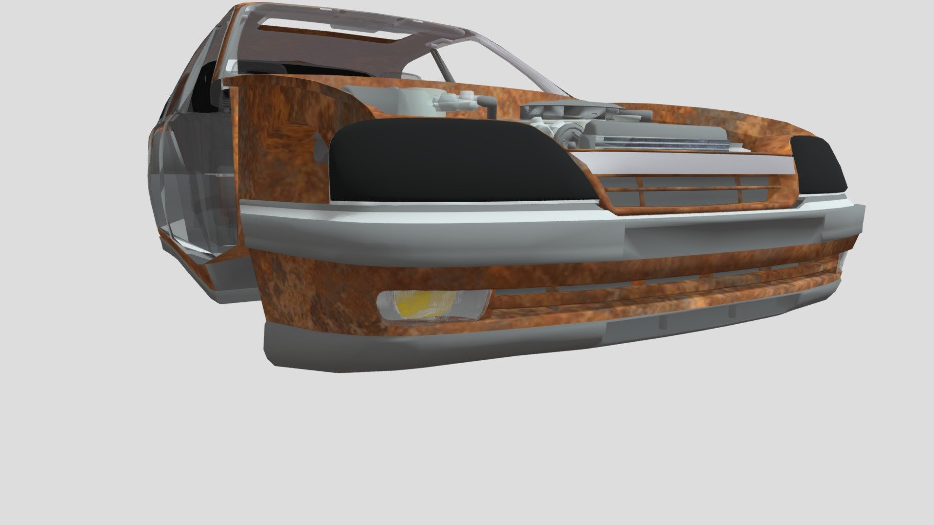Opel Omega A dismantled abandoned, rust - Download Free 3D model by ...