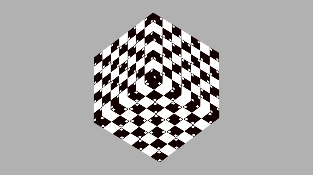 magic op-art cube with crooked squares - 3D model by checkered [14762f0 ...