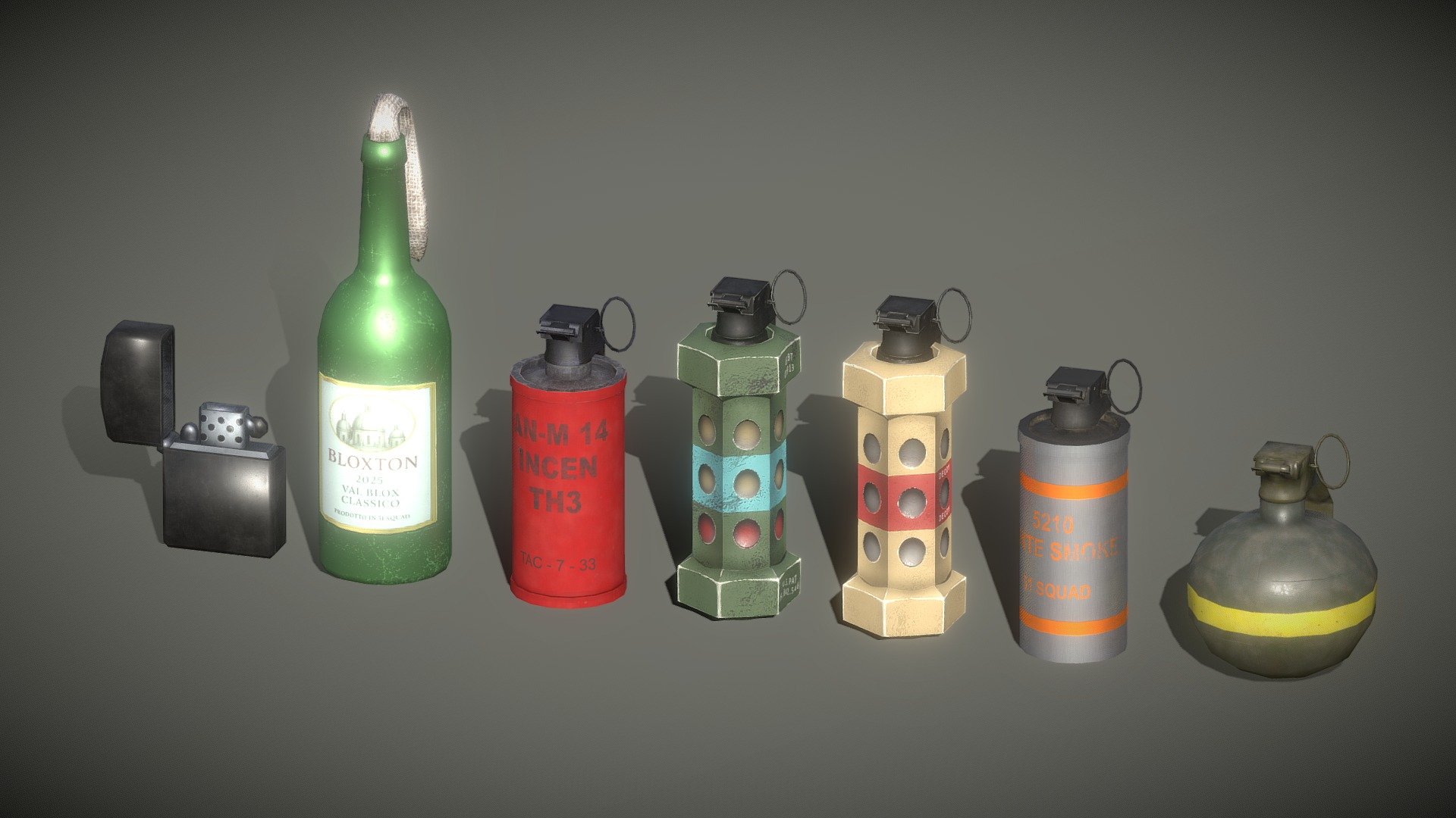 CS2 Grenades | Low Poly - 3D model by SayaSibaaa (@Tangguh2107) [1478f10] - Sketchfab